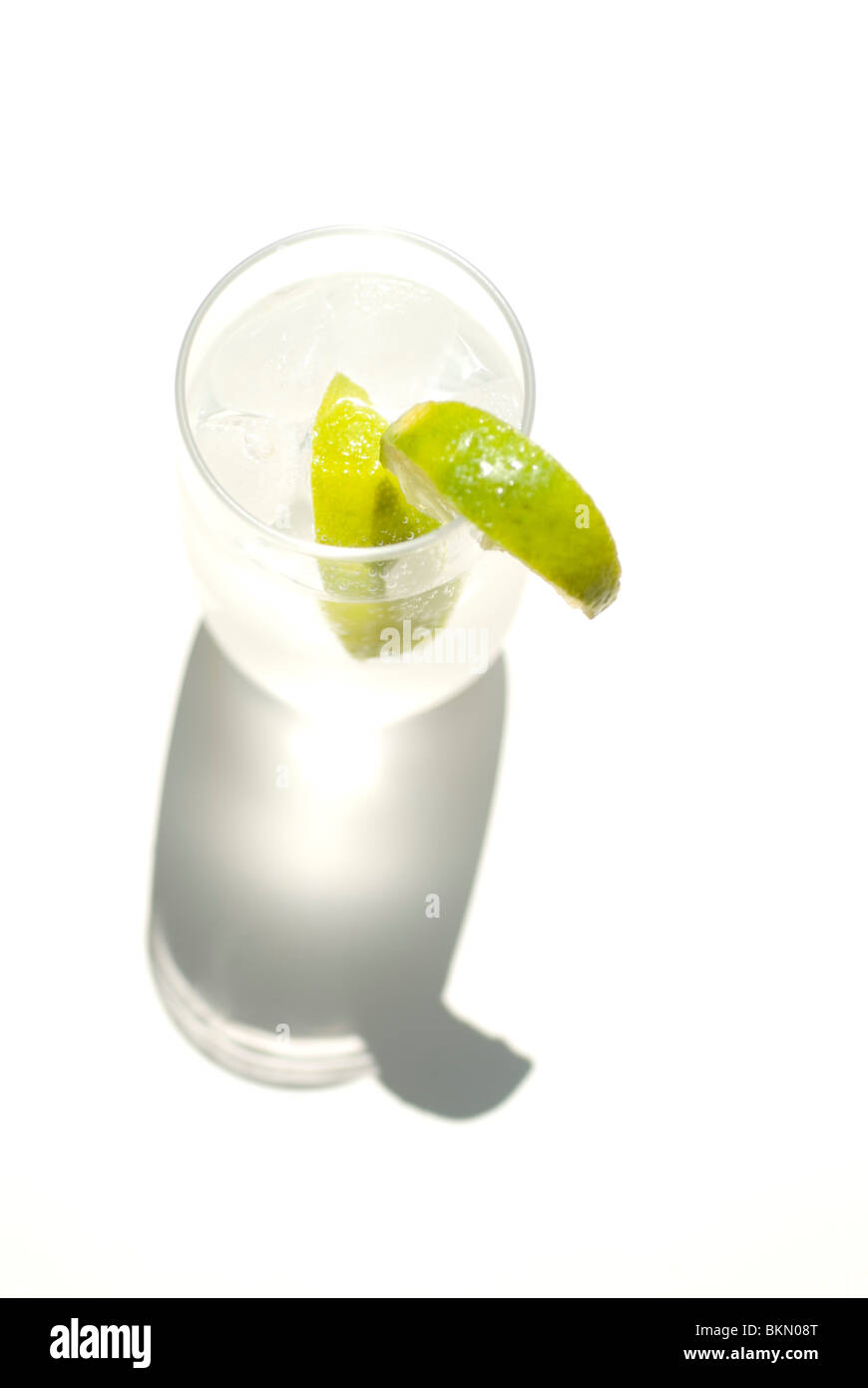 Glass sparkling water lime Cut Out Stock Images & Pictures - Alamy
