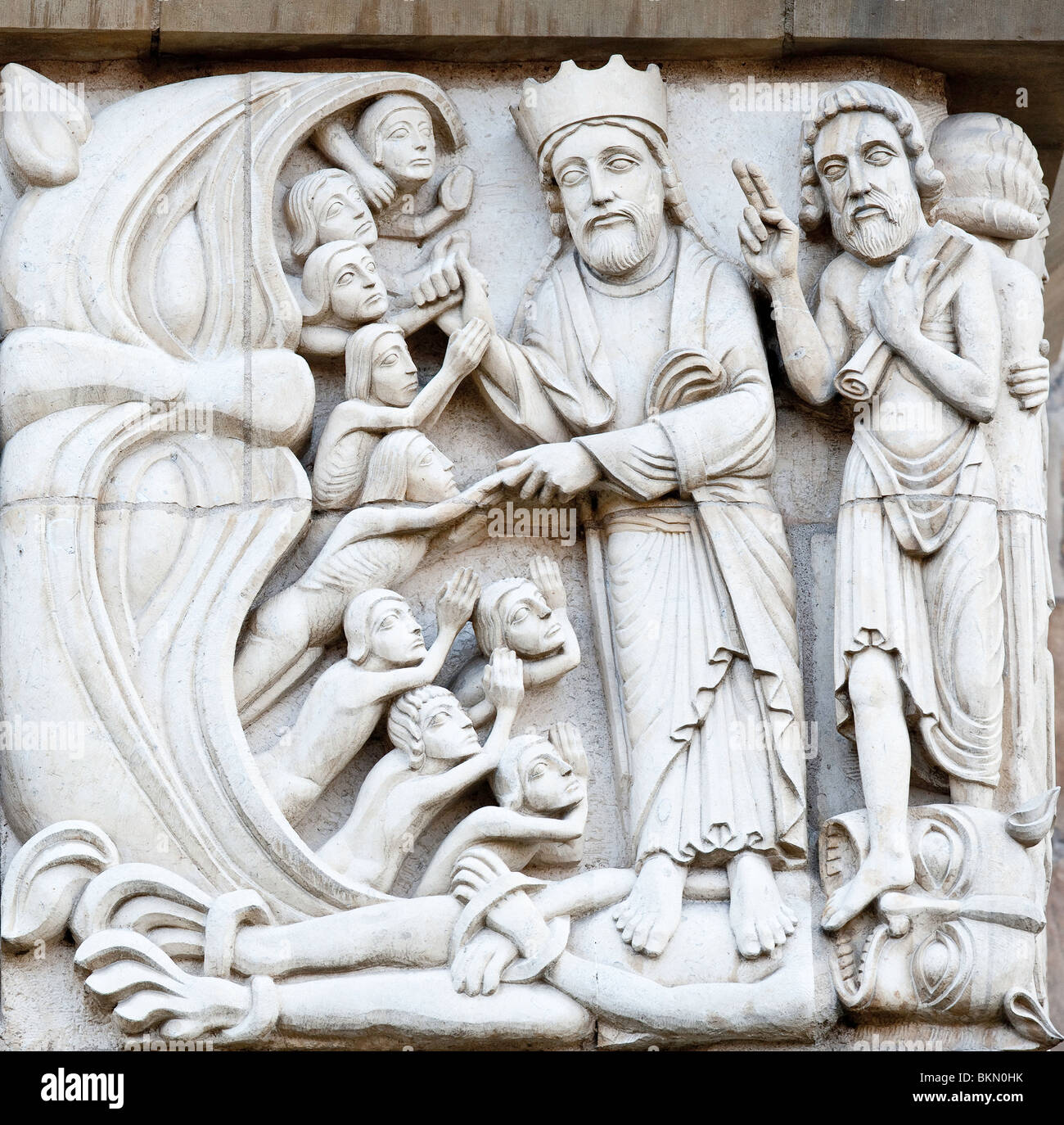 Jesus visits the dead and tramples on the devil after he has risen from ...