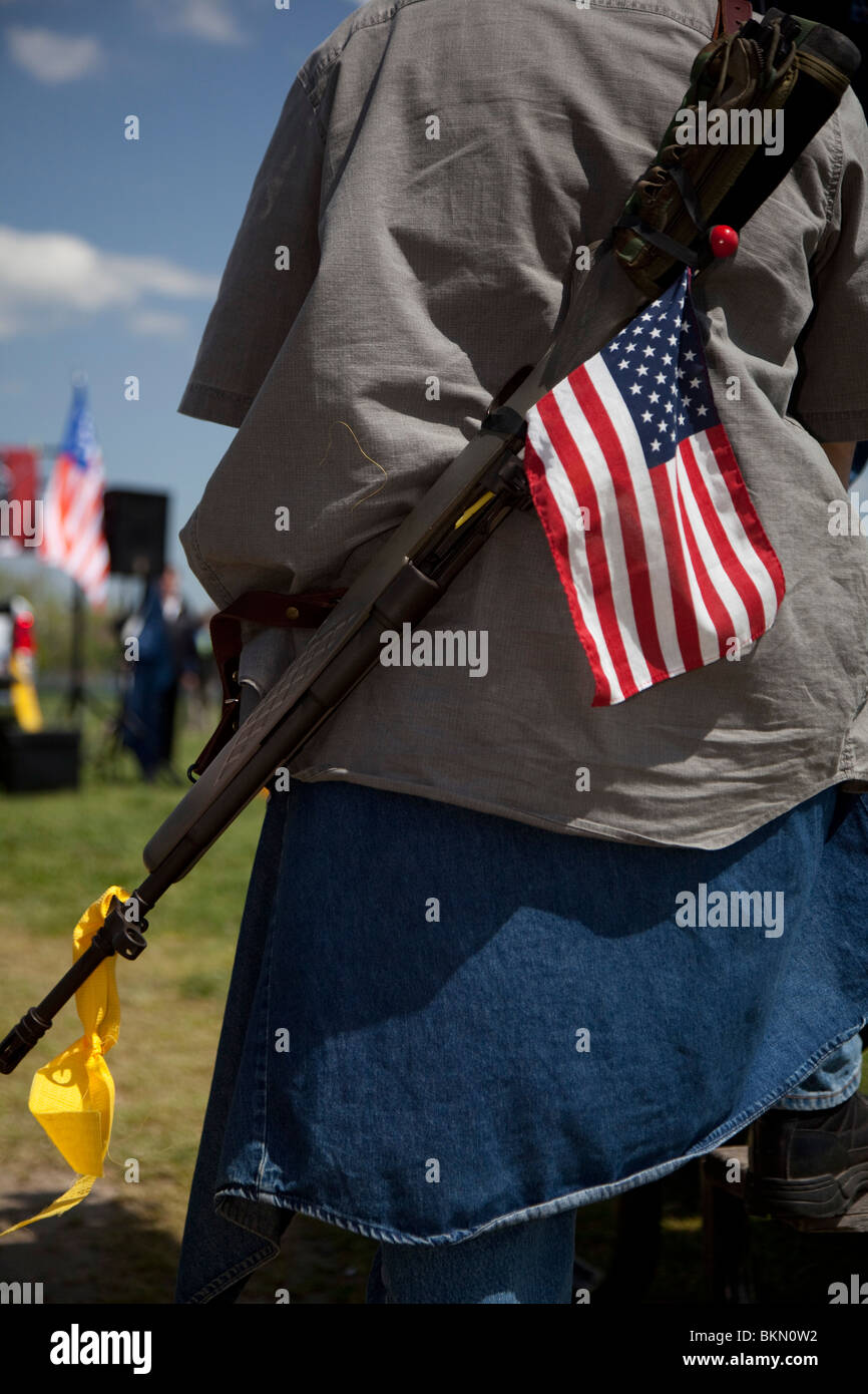 Pro-gun activists openly carry firearms in a pro-gun rally Stock Photo ...