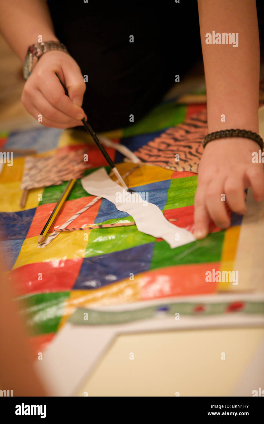 Children making things in an art workshop Stock Photo - Alamy