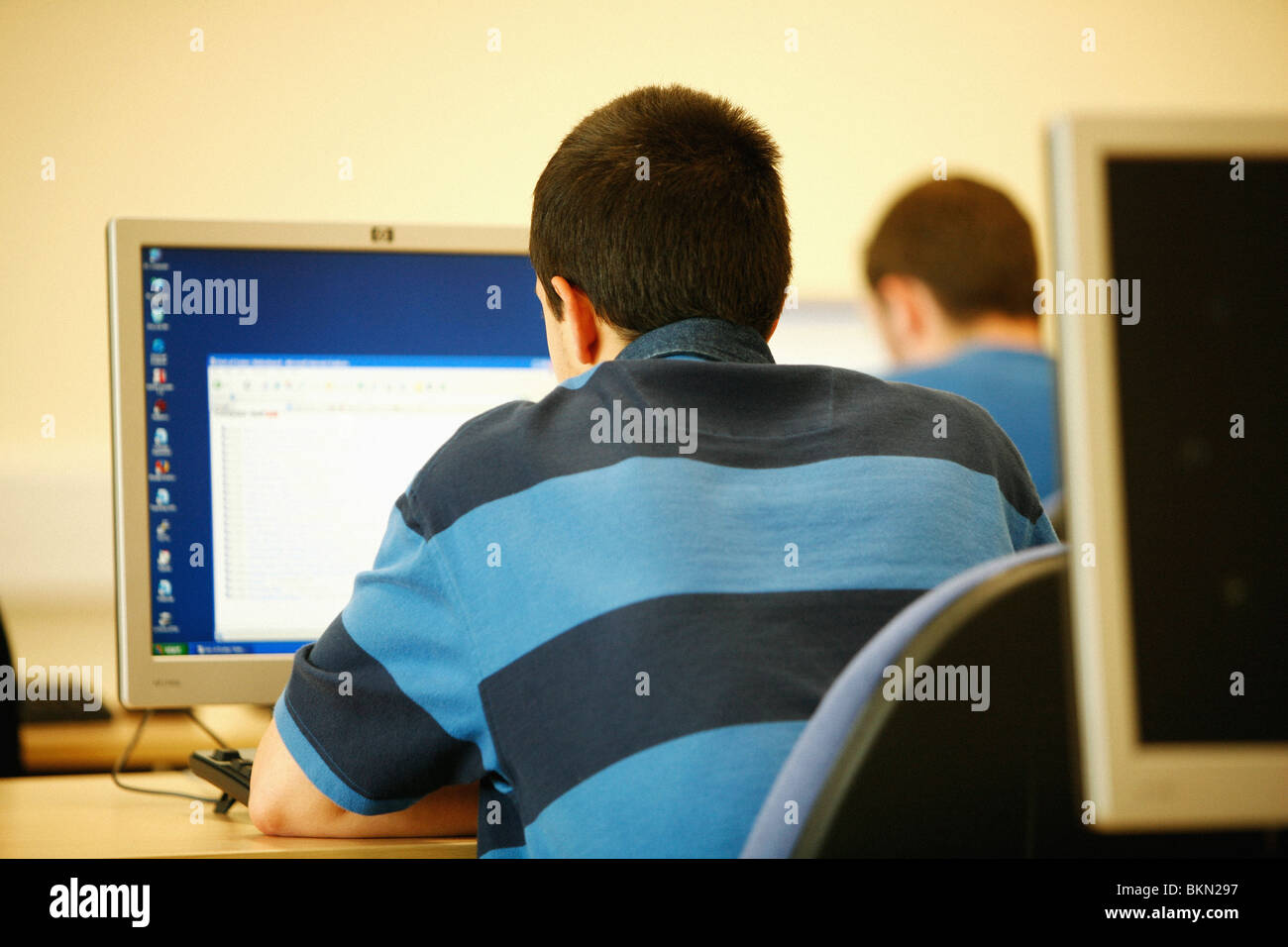 University students working at computer workstations Stock Photo - Alamy