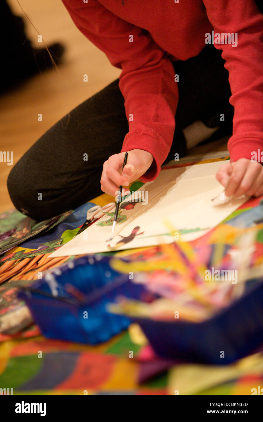 Children making things in an art workshop Stock Photo - Alamy