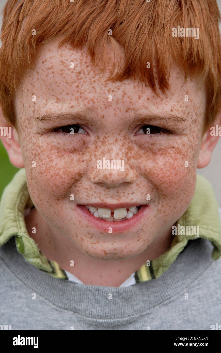 Red hair boy with freckles Stock Photo - Alamy