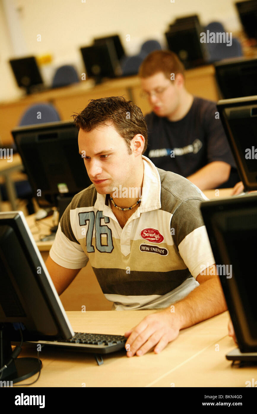 University students working at computer workstations Stock Photo - Alamy