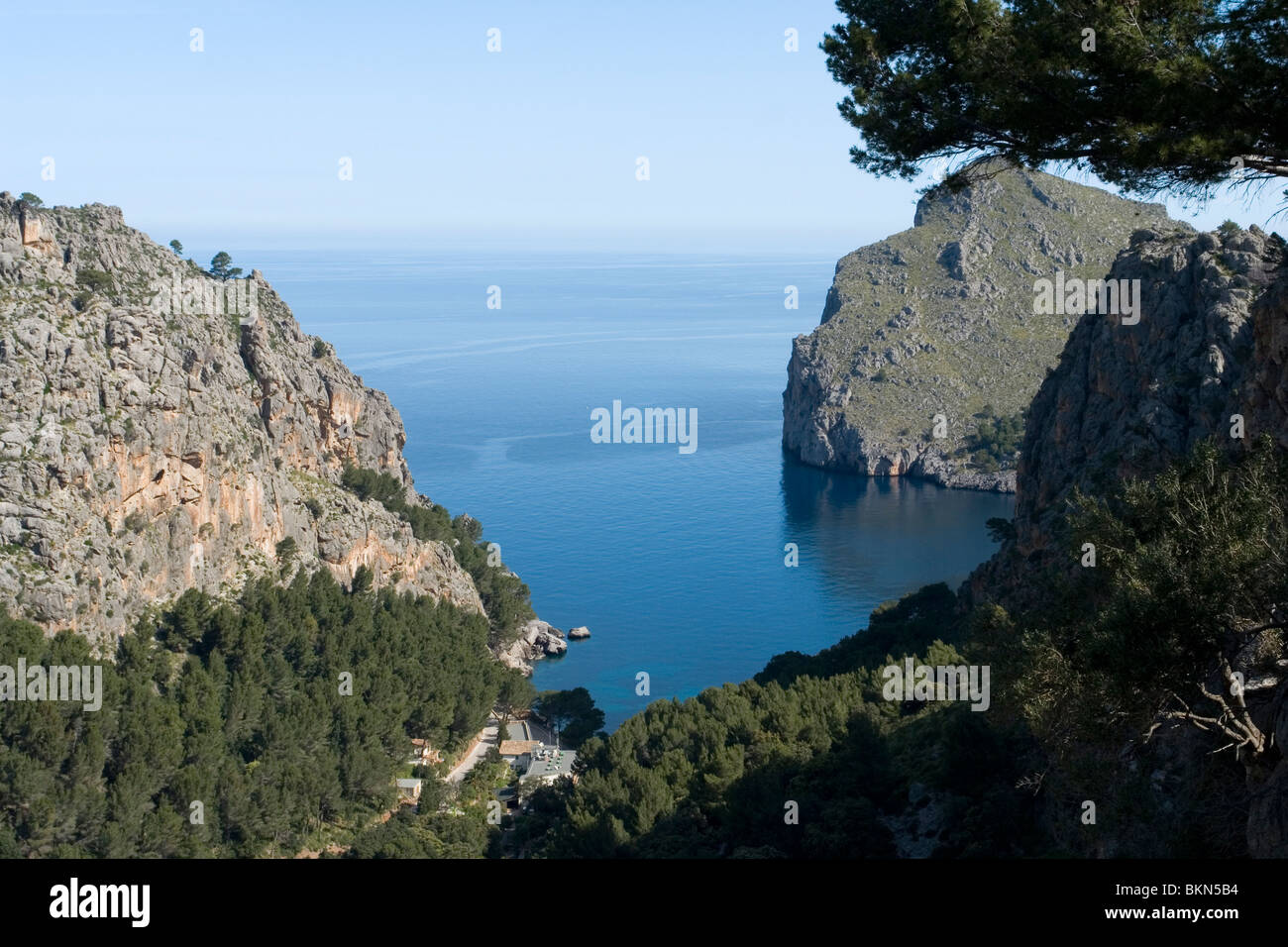 The rocky inlet of Sa Calobra, in Majorca (Spain). La calanque de Sa ...