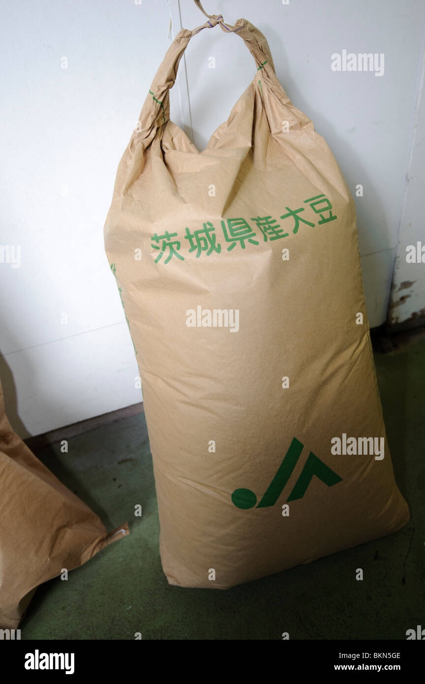 A bag of soy beans, Mito Tengu Natto, Mito, Ibaraki Pref, Japan, April ...