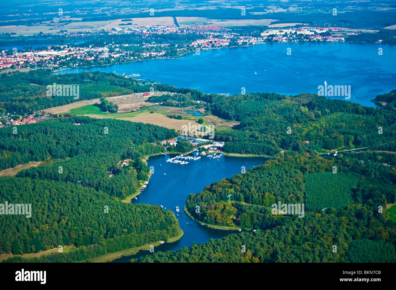 Aerial photo of Eldenburg and Waren, Muritz, Mecklenburg Western ...