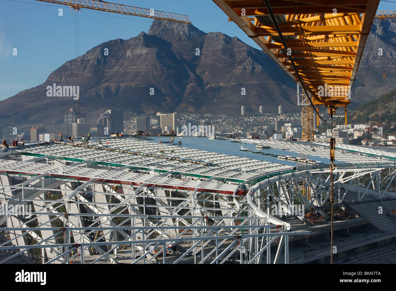 A Tower Crane operators view during the spectacular roof instalation ...