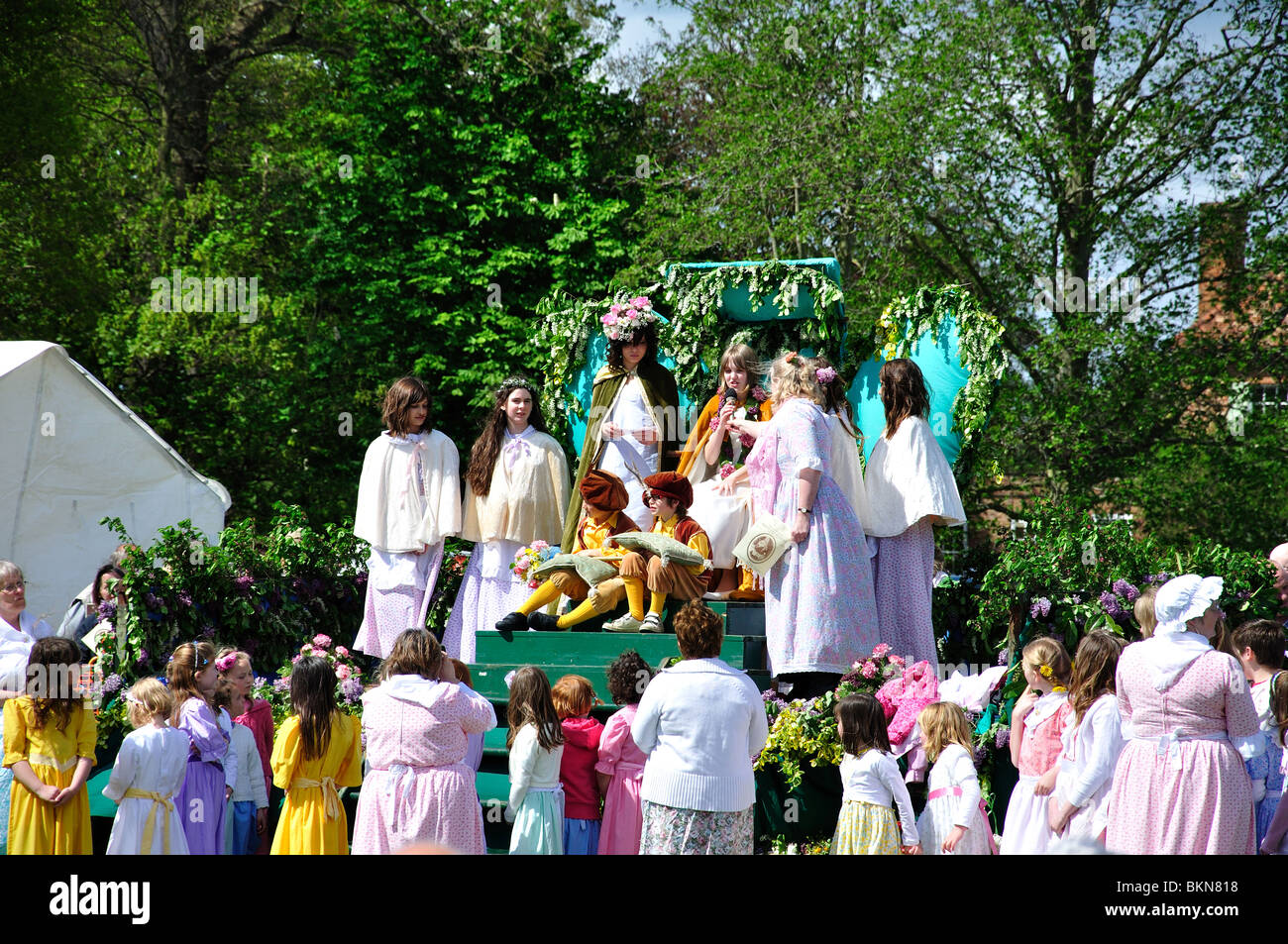Crowning of the 'May Queen', The Ickwell May Day Festival, Ickwell ...