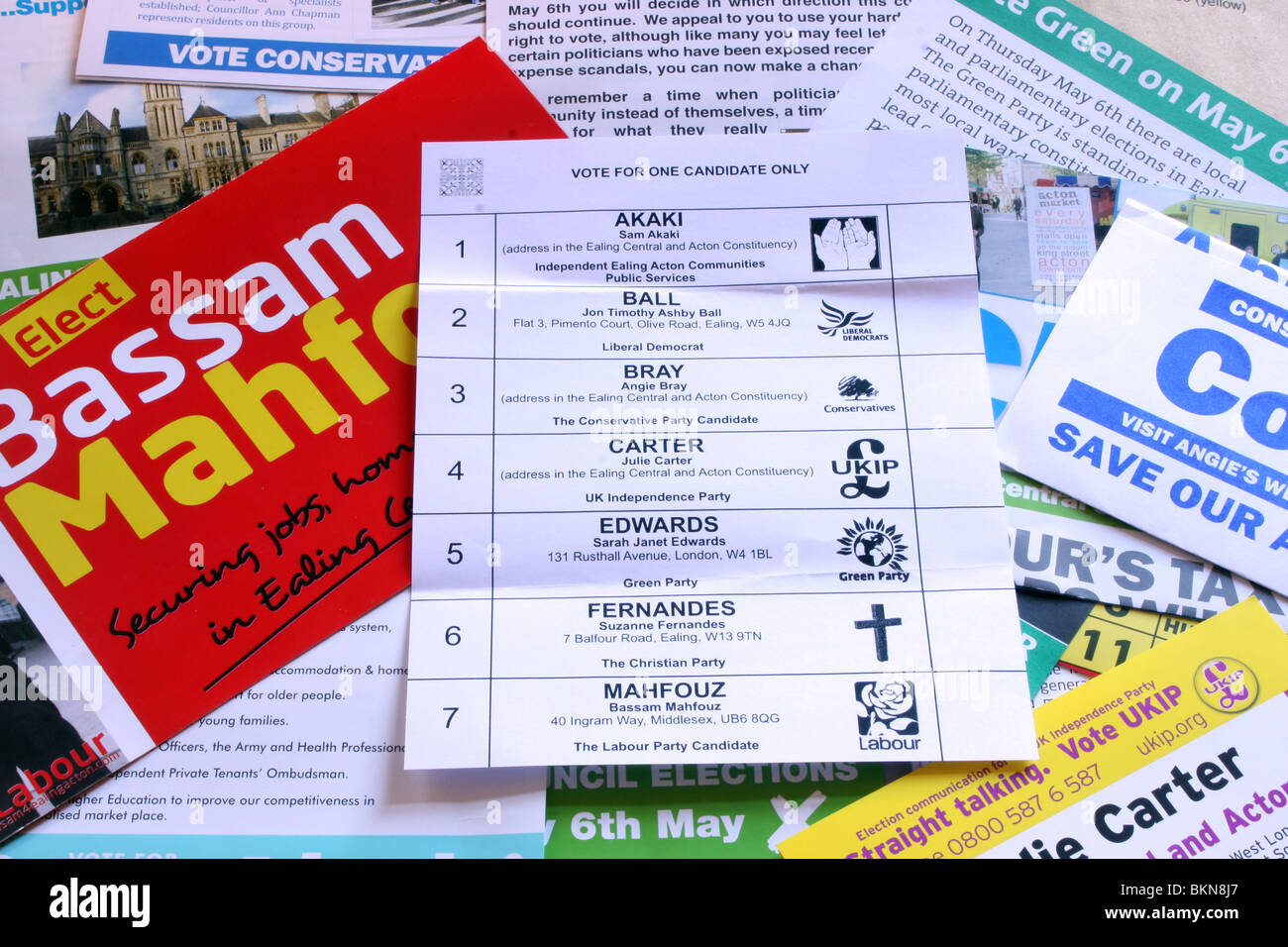 Postal voting form for the UK 2010 election Stock Photo - Alamy