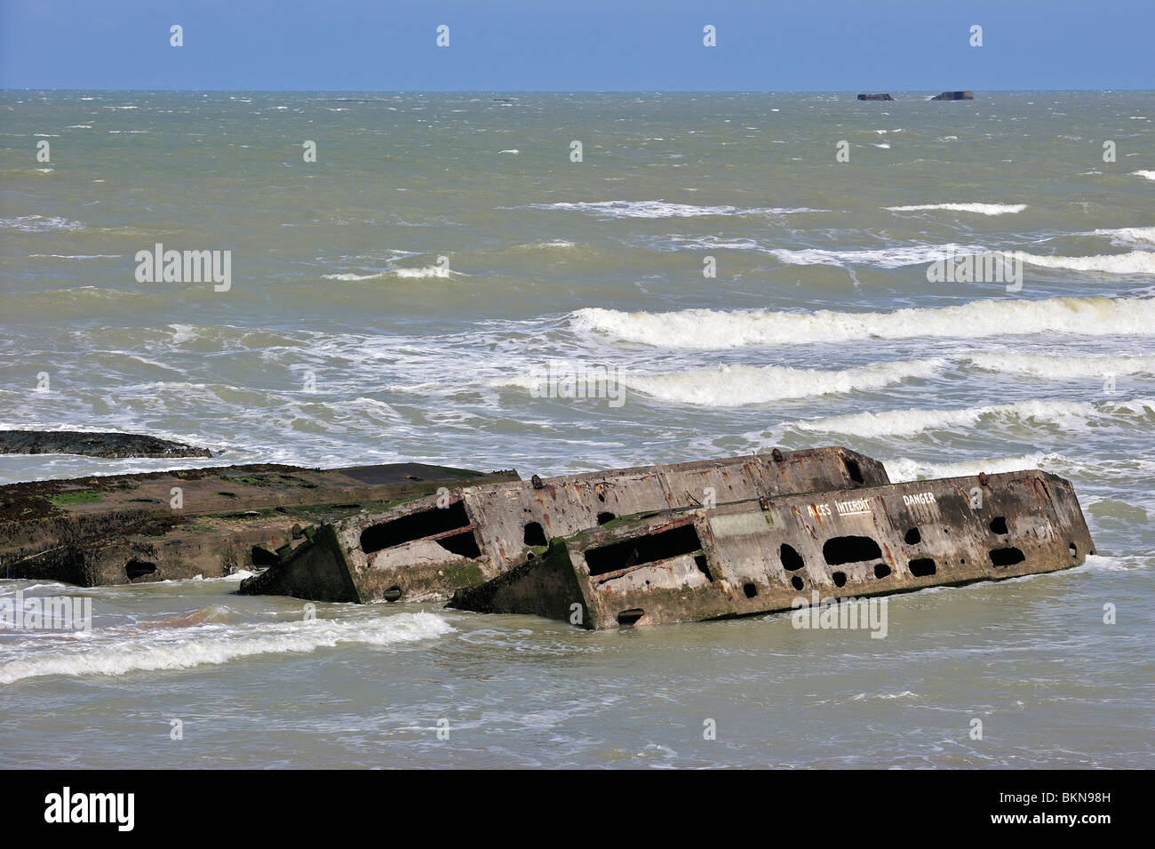 World War Two Phoenix caissons to form an improvised Mulberry harbor at ...