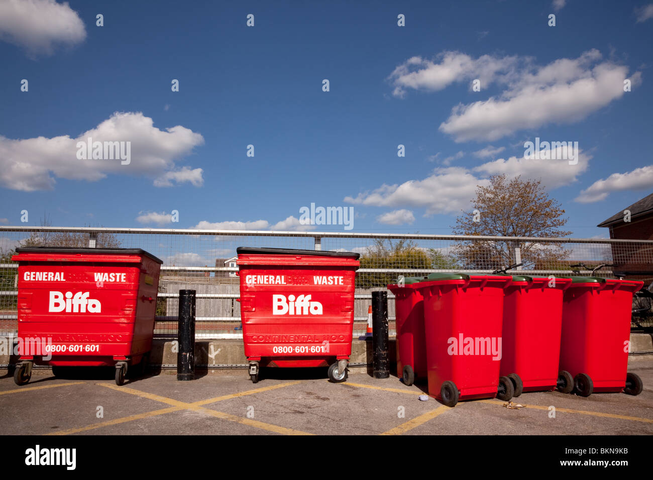 Waste and recycling bins in Didsbury, Manchester Stock Photo - Alamy