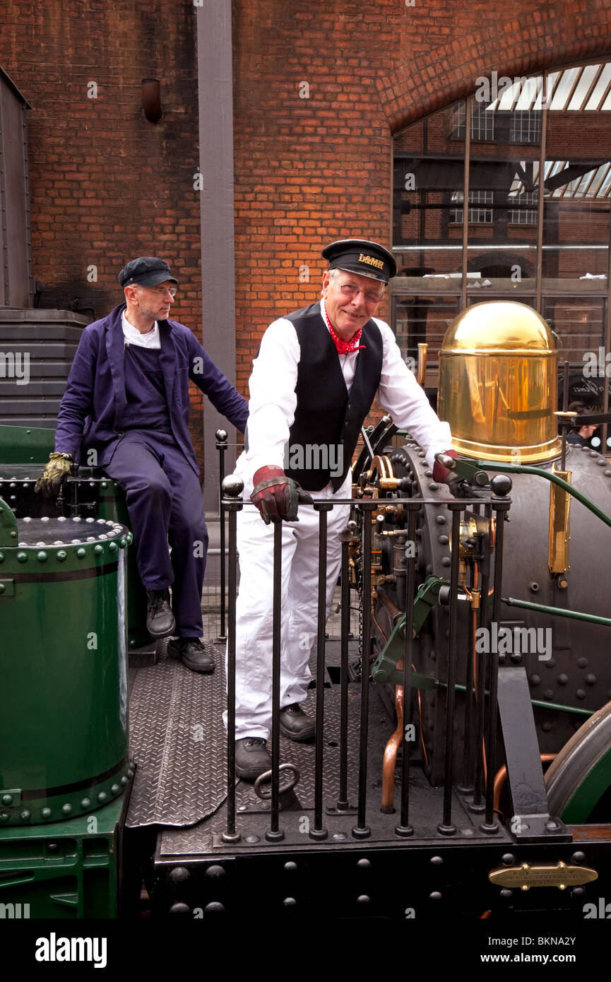 Volunteers look after a replica of Stevenson's "Planet" locomotive at ...