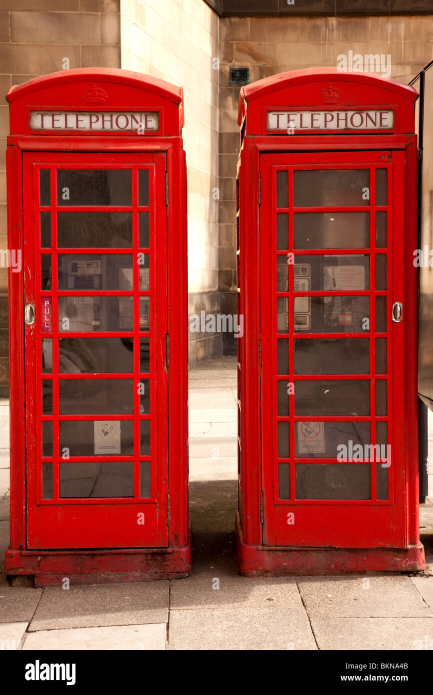 Telephone Boxes on Library Walk, central Manchester Stock Photo - Alamy