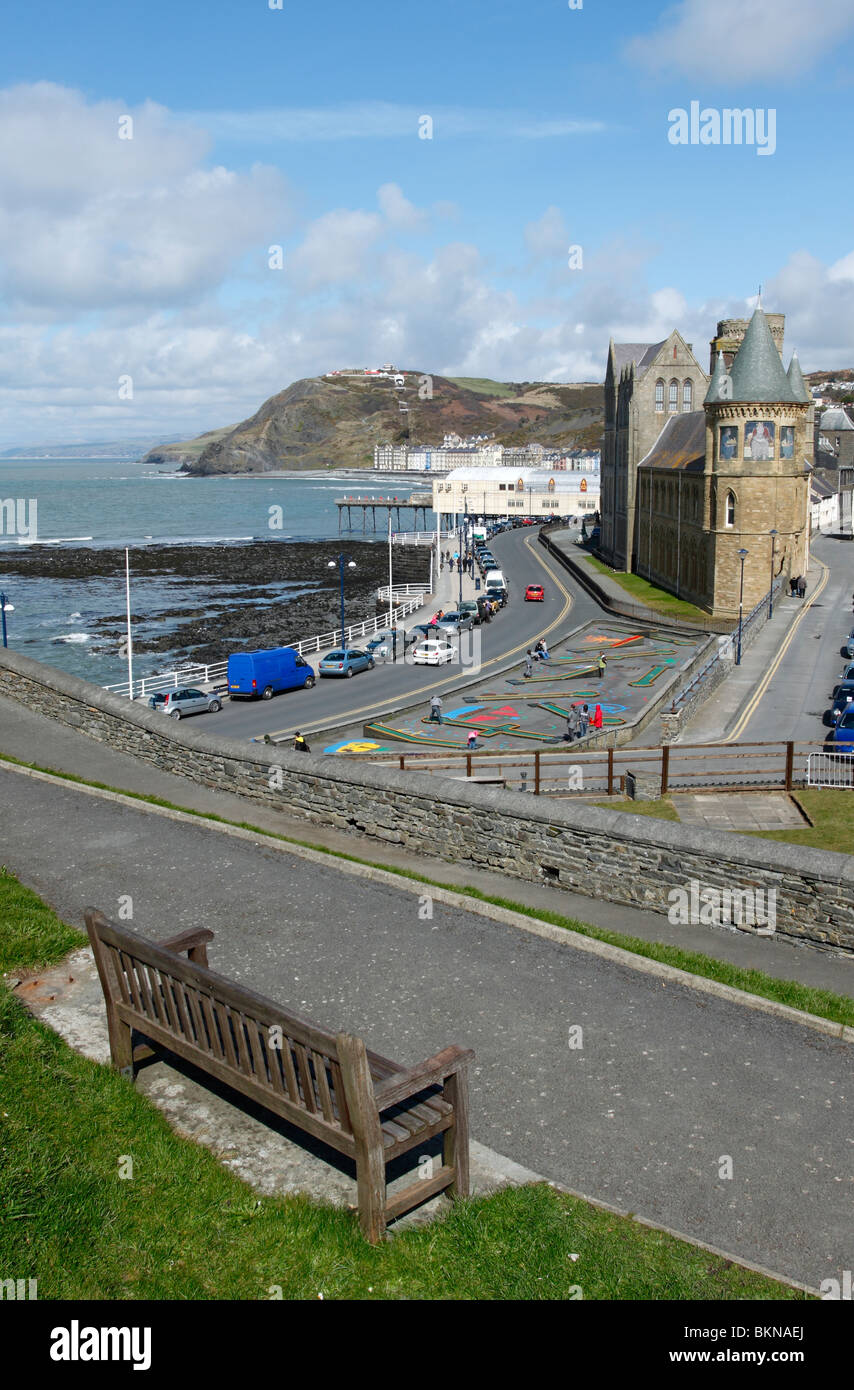 View of Aberystwyth from the castle, a seaside town in Ceredigion ...