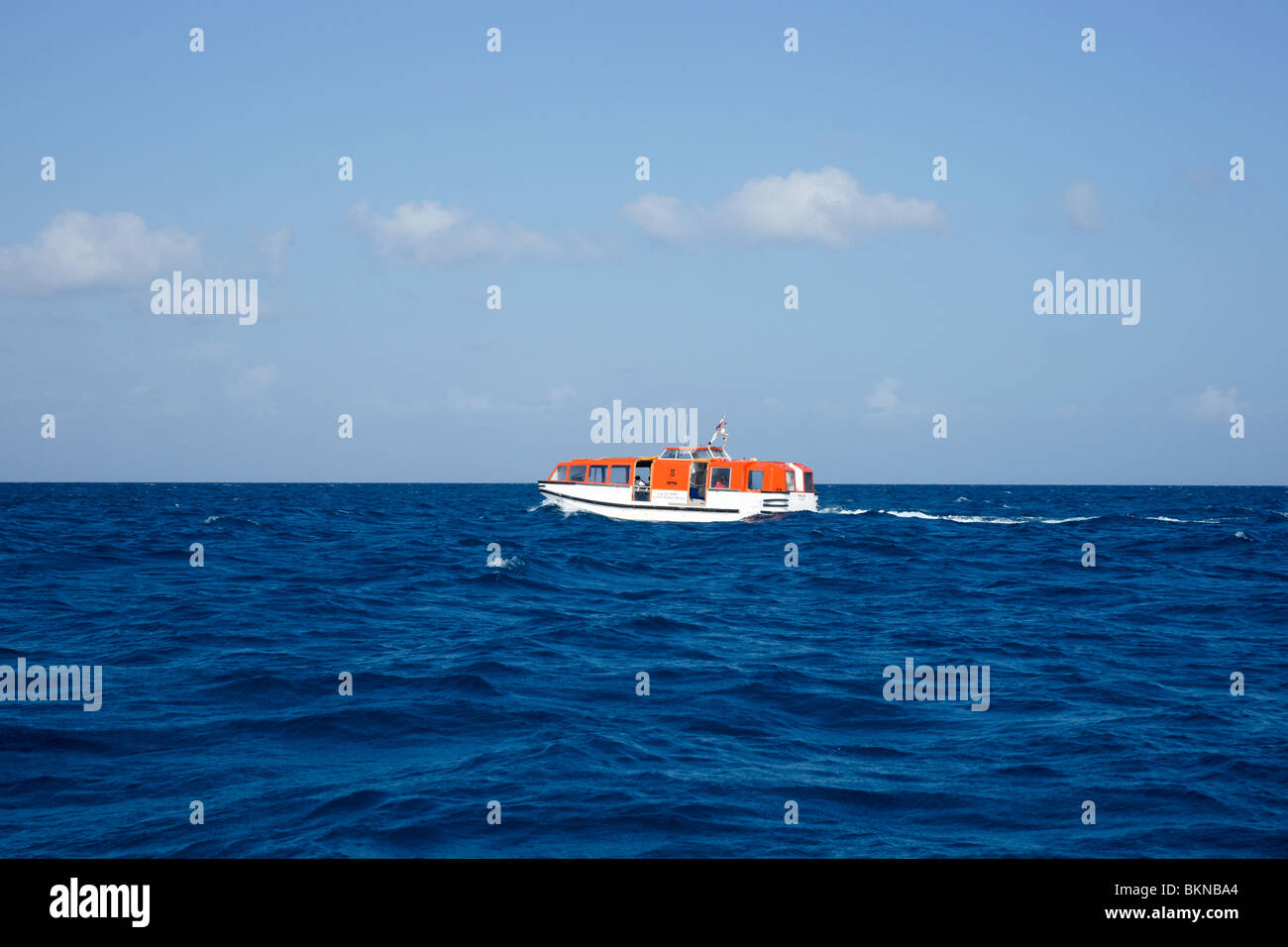 Cruise ship tender boat on blue sea. lifeboat Stock Photo - Alamy