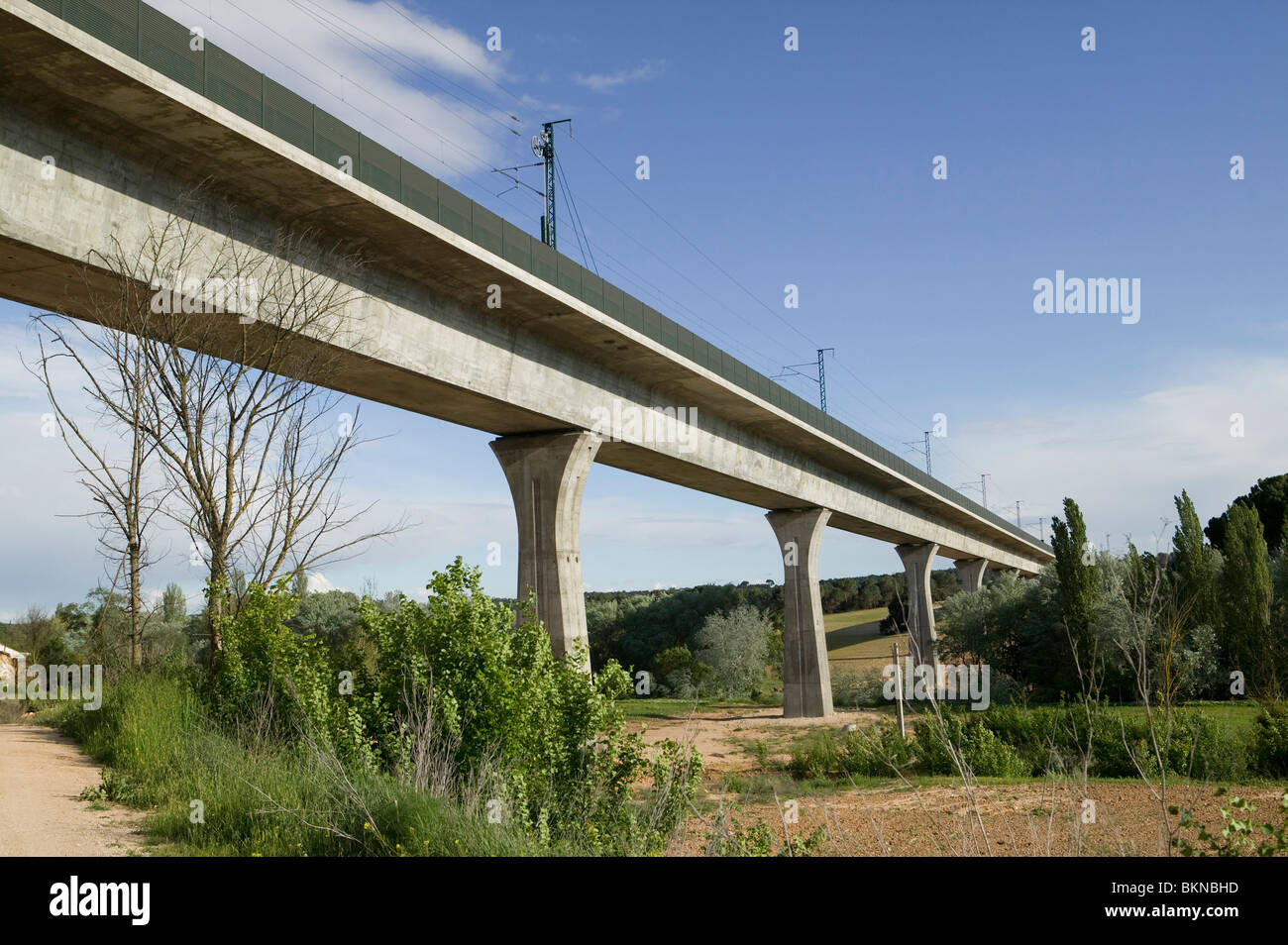 viaduct ave railway train speed transport architecture bridge Spain ...