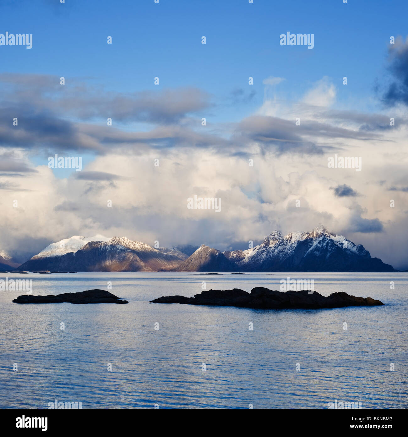 View from Stamsund towards Austvågøy, Lofoten islands, Norway Stock ...