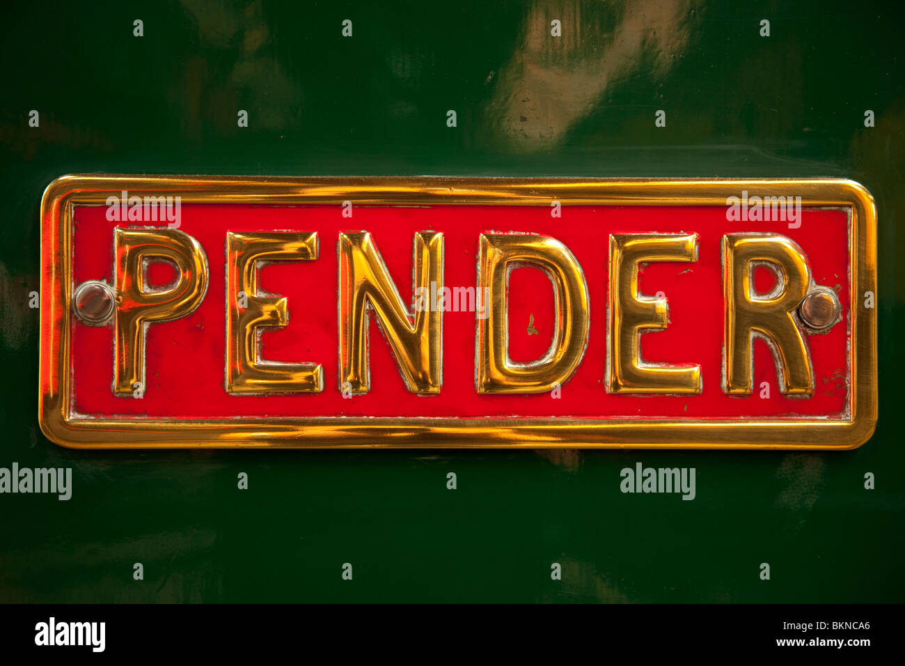 Name plate of Pender a locomotive in the Museum of Science and Industry ...