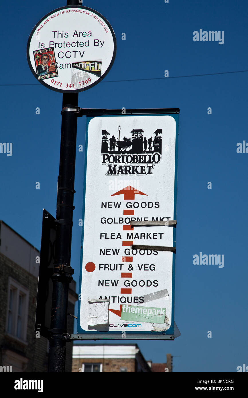 Road sign at Portobello Road market, London, England Stock Photo - Alamy