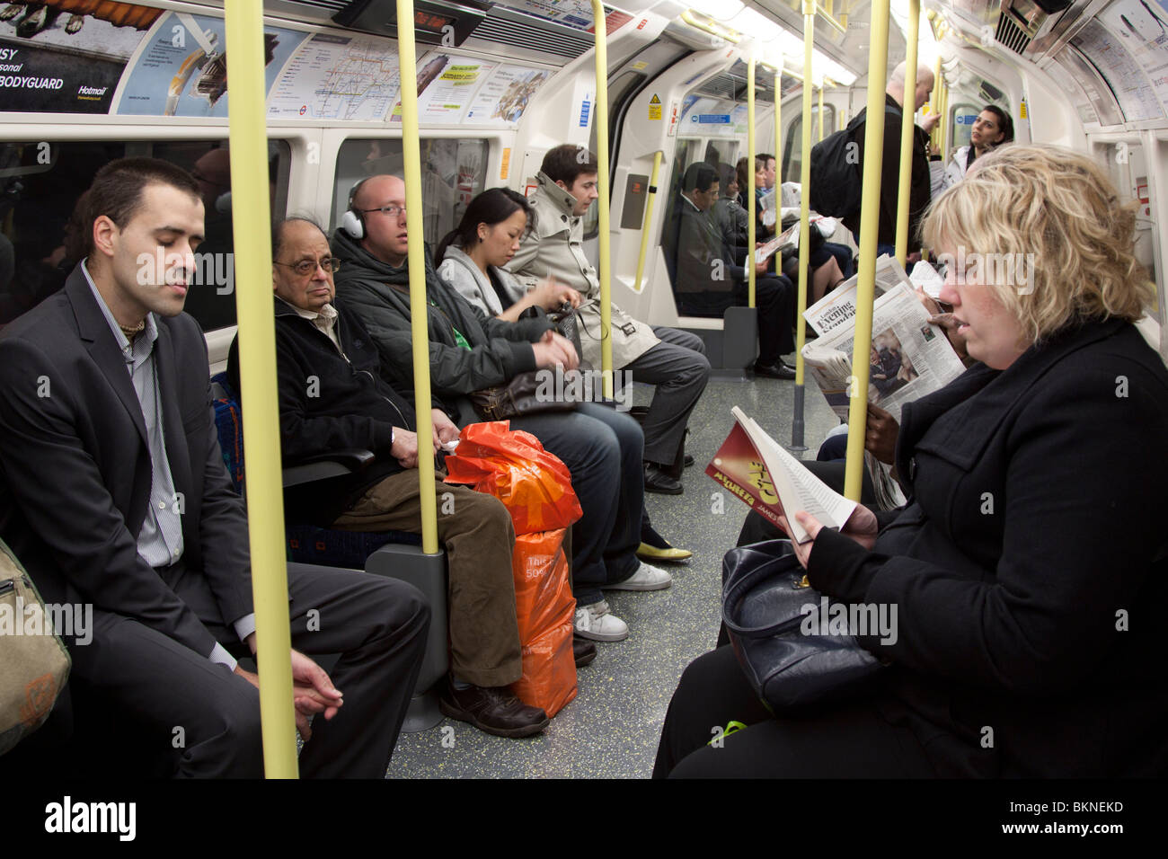 Tube train interior uk hi-res stock photography and images - Alamy