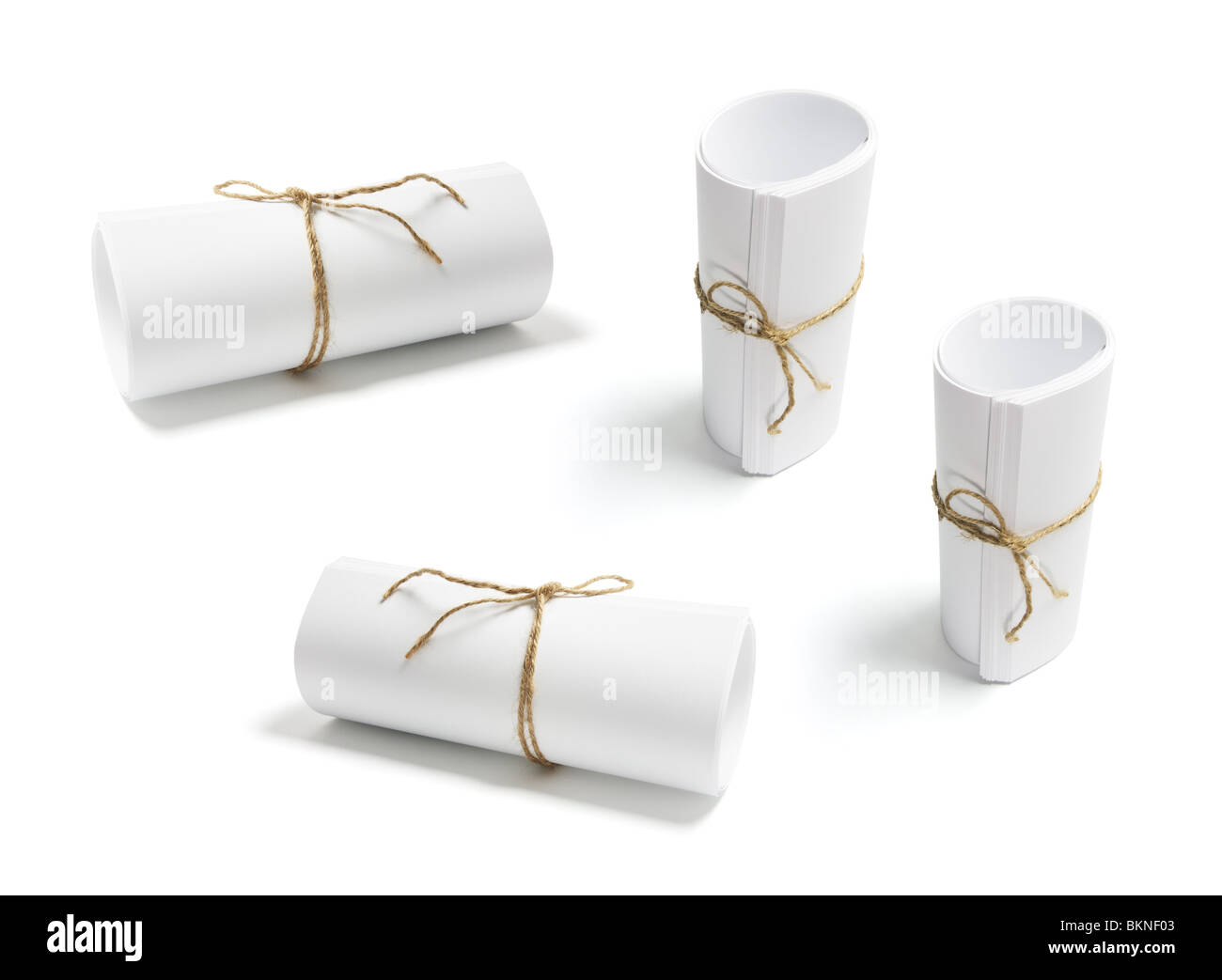 Rolls of Papers Tied with String Stock Photo - Alamy