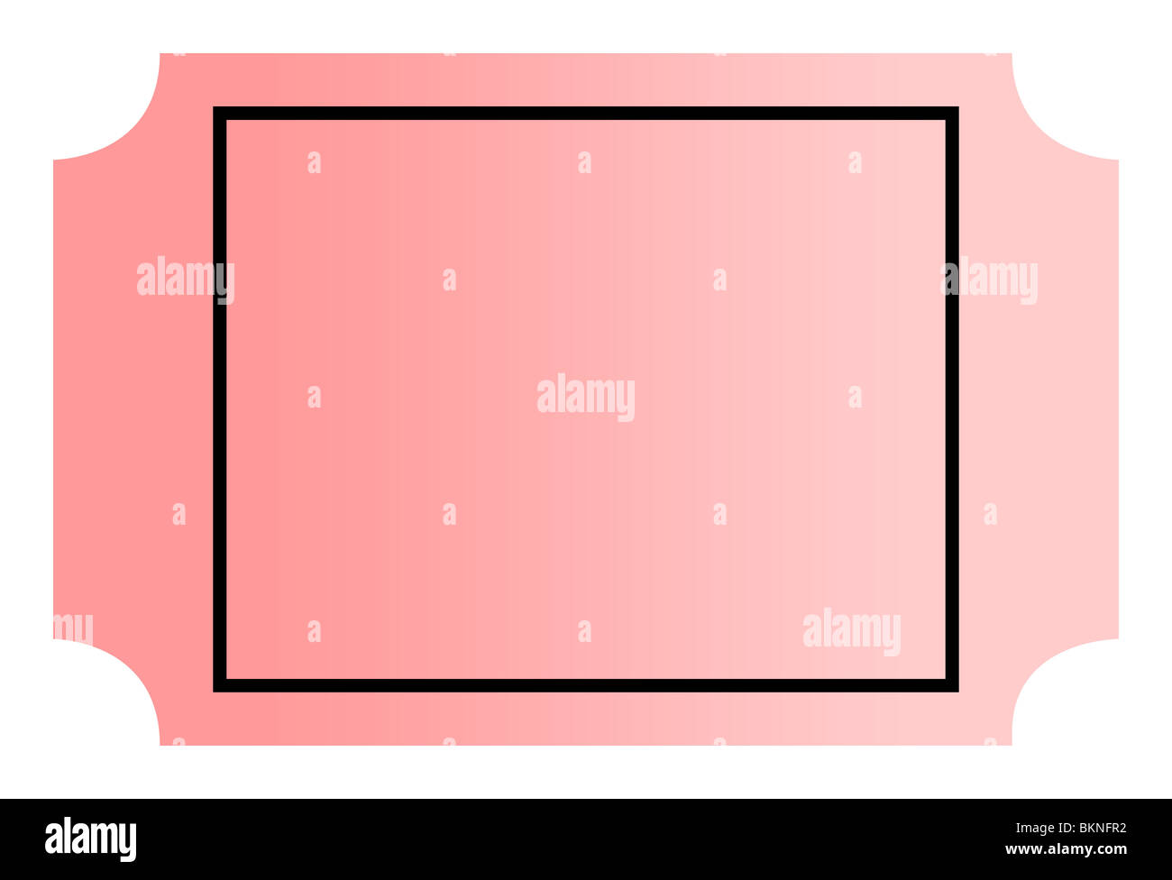 Blank gradient pink cinema or movie ticket with copy space, isolated on ...