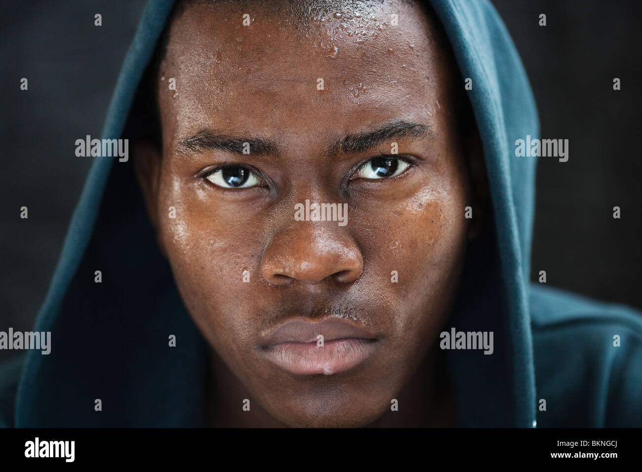 Serious african man sweating hi-res stock photography and images - Alamy