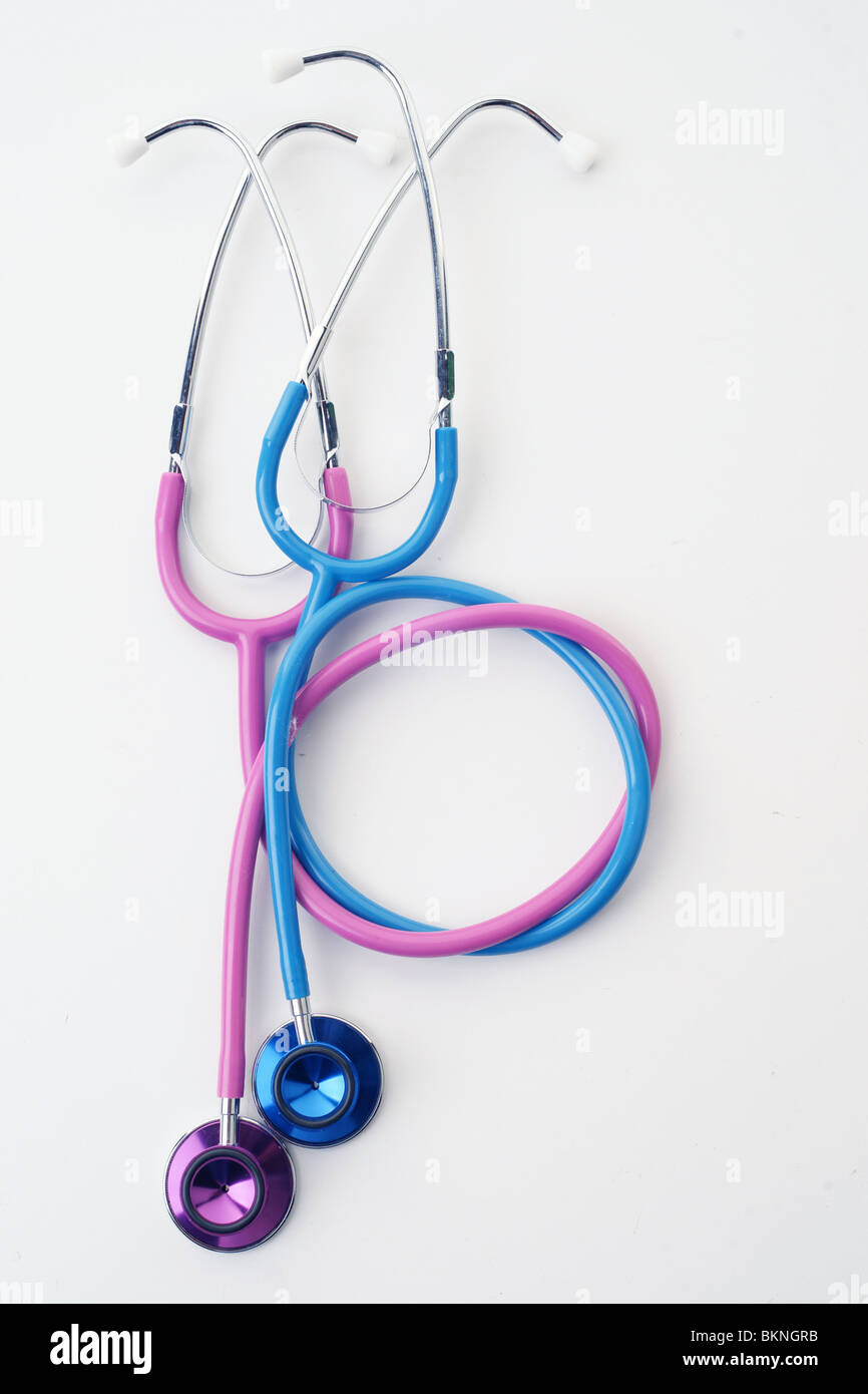 great image of pink and blue stethoscopes Stock Photo - Alamy