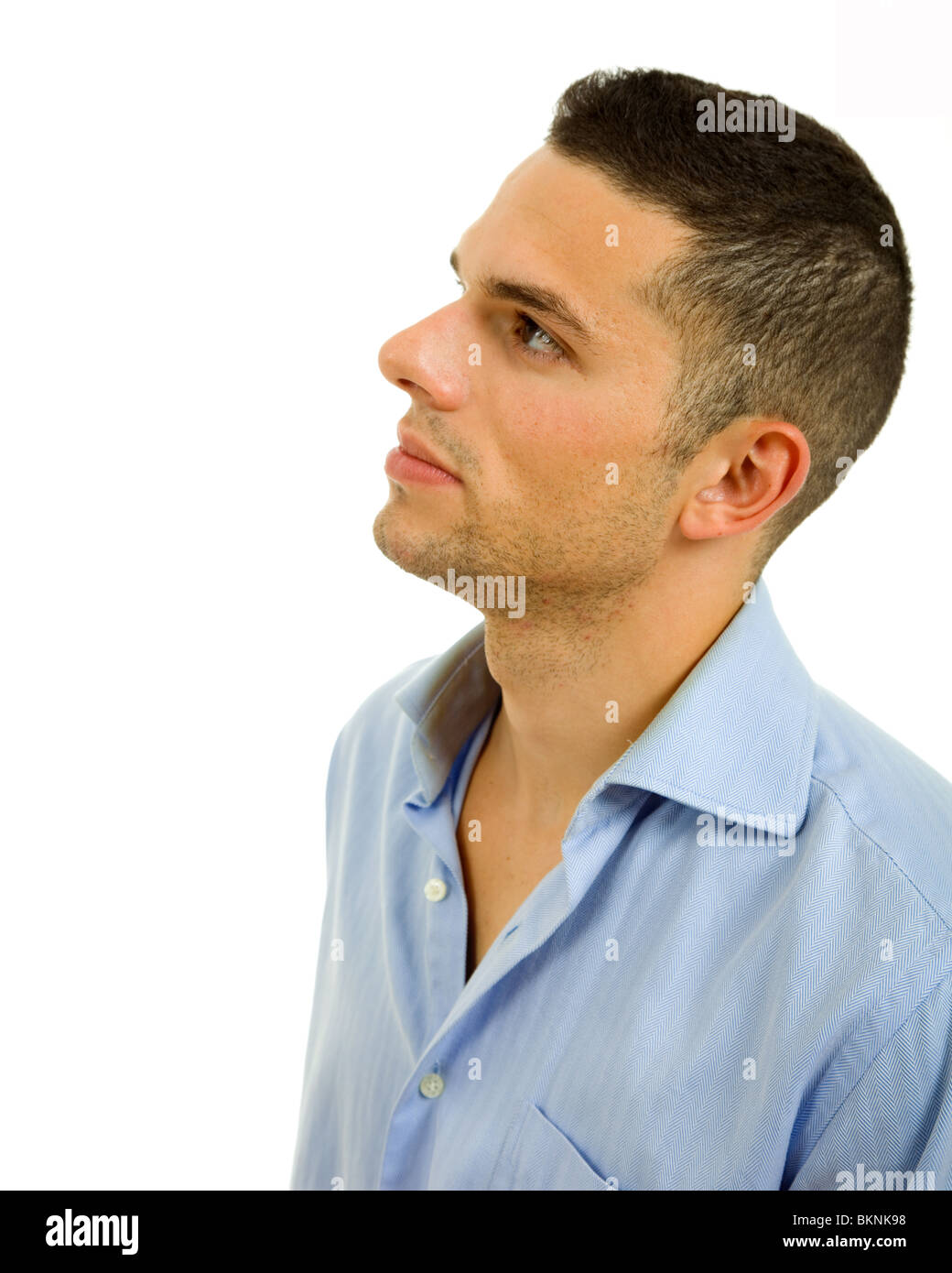 young casual man profile, isolated on white background Stock Photo - Alamy