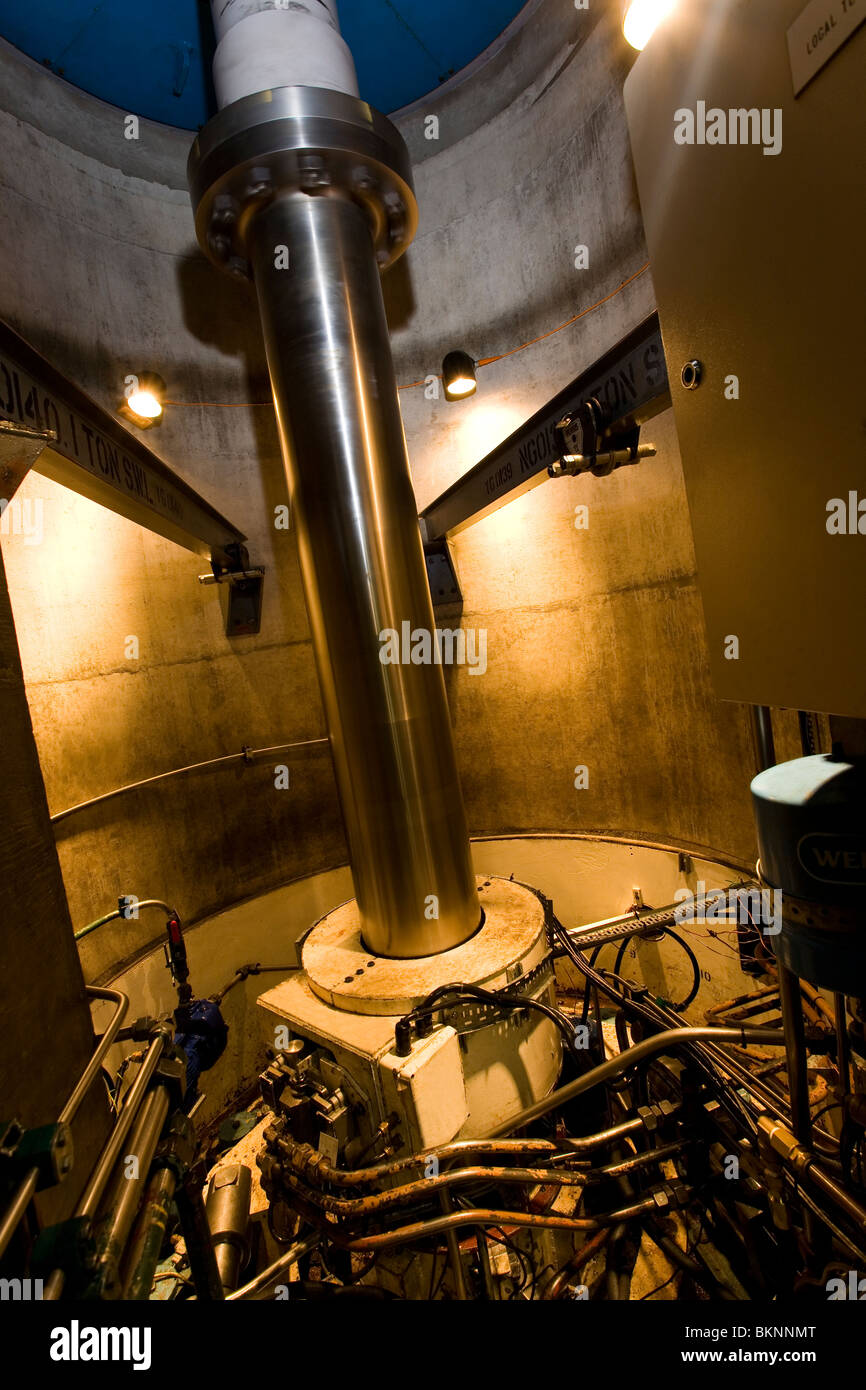 Kielder Water reservoir turbine hall with unit 20 generator turbine ...