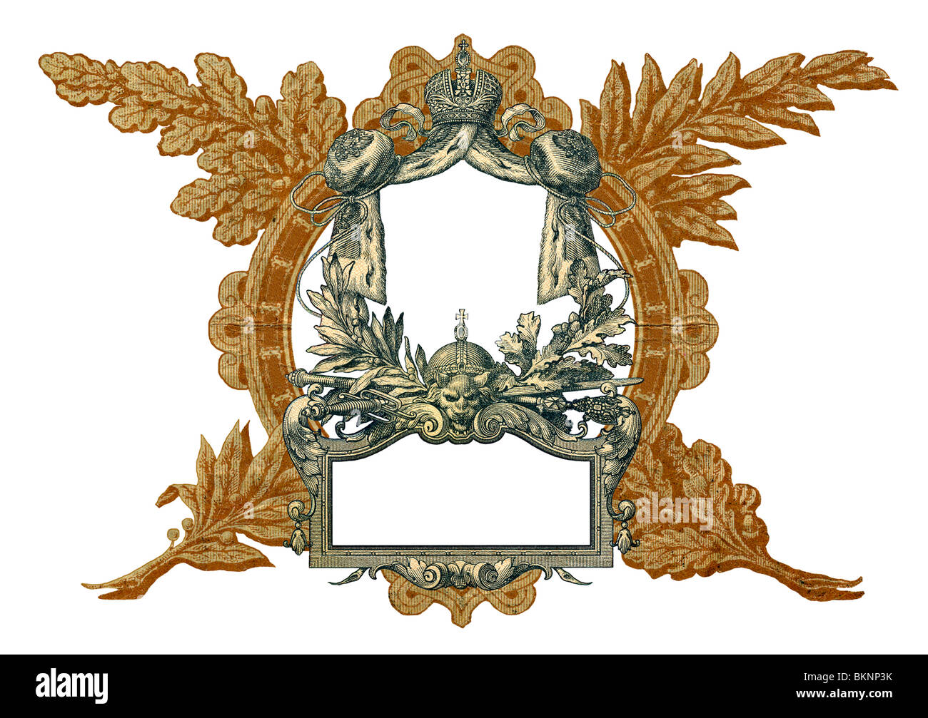 Luxuriously illustrated old colored victorian frame Stock Photo - Alamy