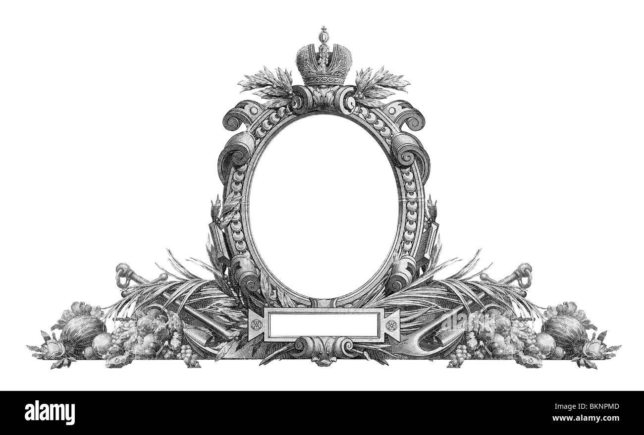 Luxuriously illustrated old colored victorian frame Stock Photo - Alamy