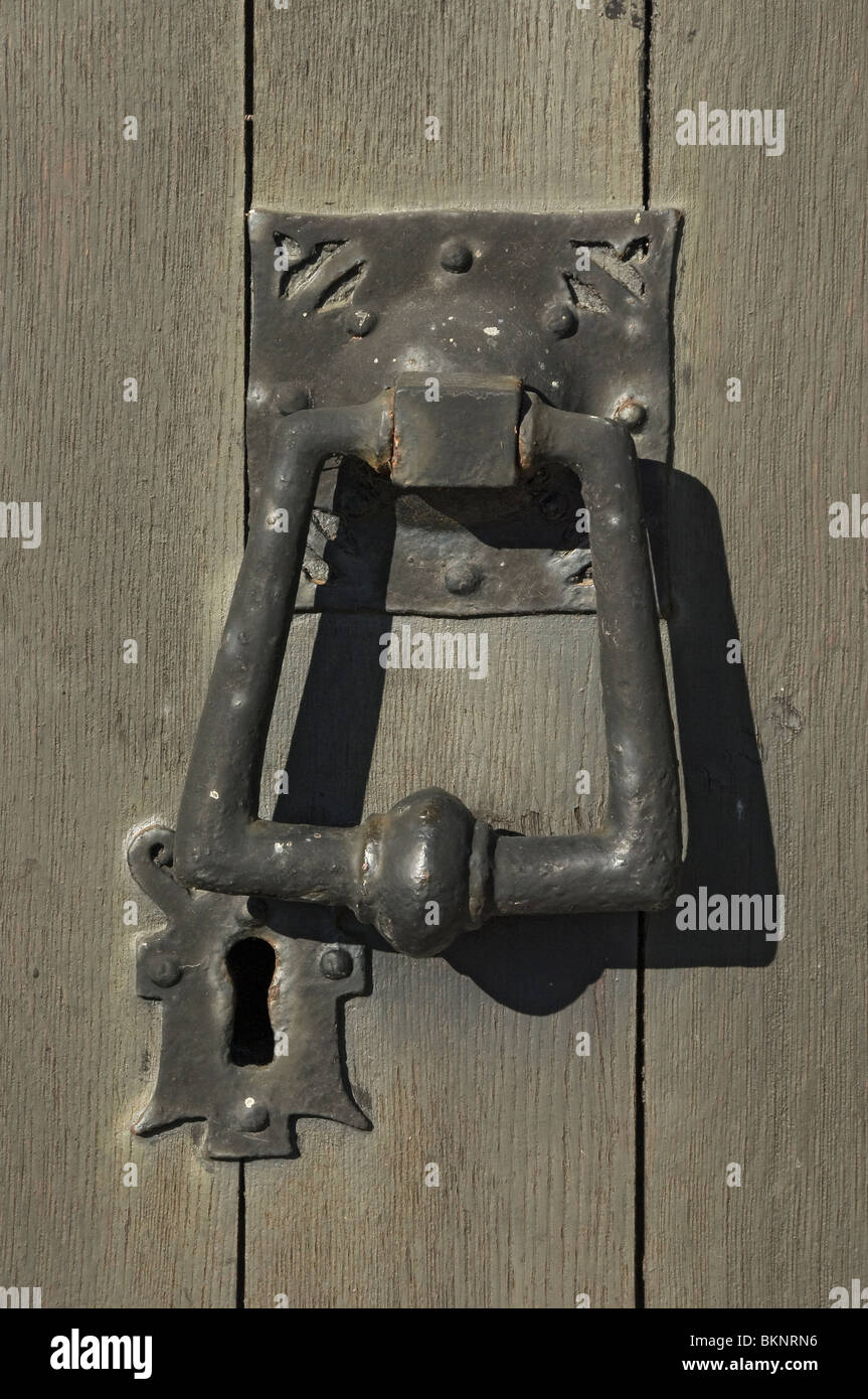 Close up of cast iron handle and keyhole on church door Stock Photo - Alamy