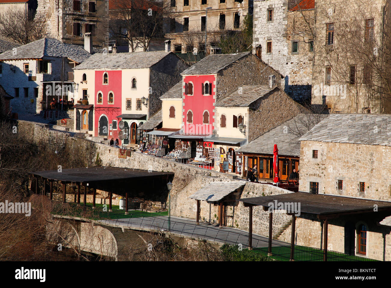OLD TOWN COLOURED BUILDINGS SARAJEVO BOSNIA & HERZEGOVINA MOSTAR BOSNIA ...