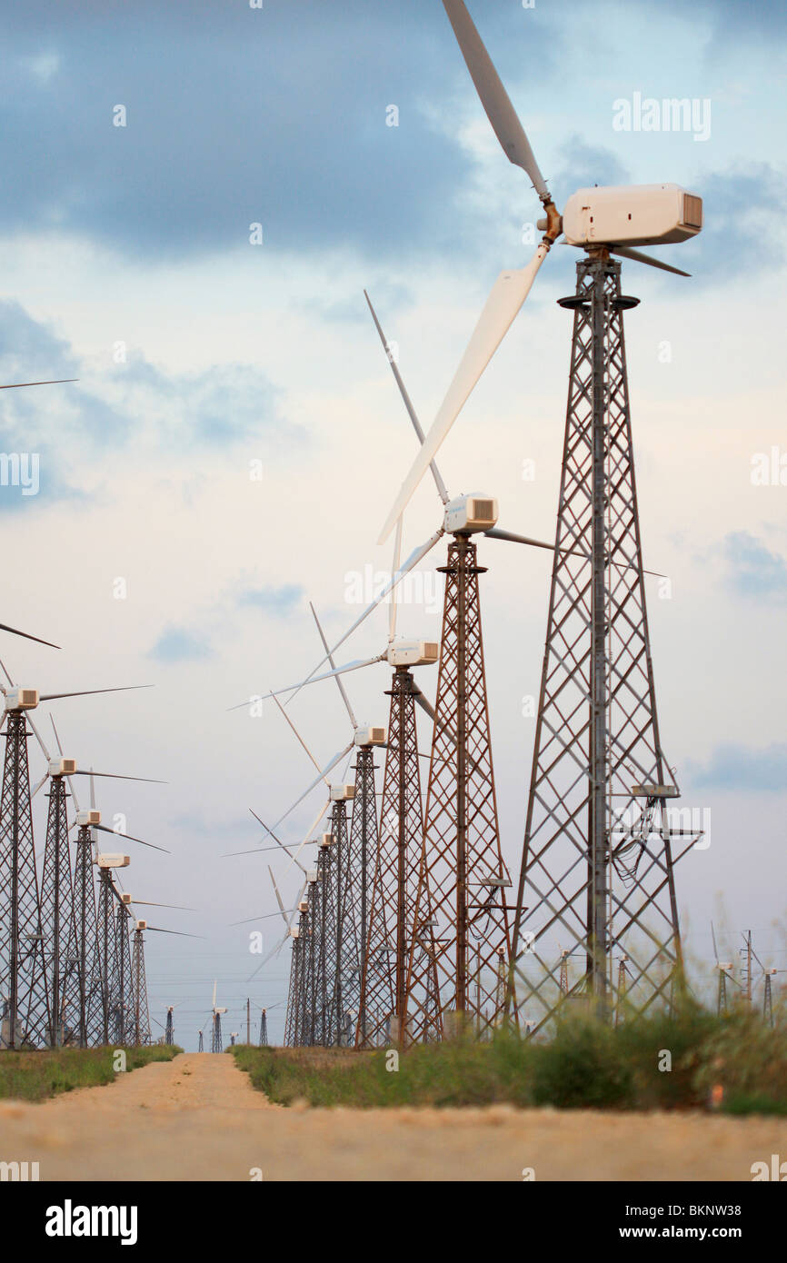 Wind turbines farm Stock Photo - Alamy