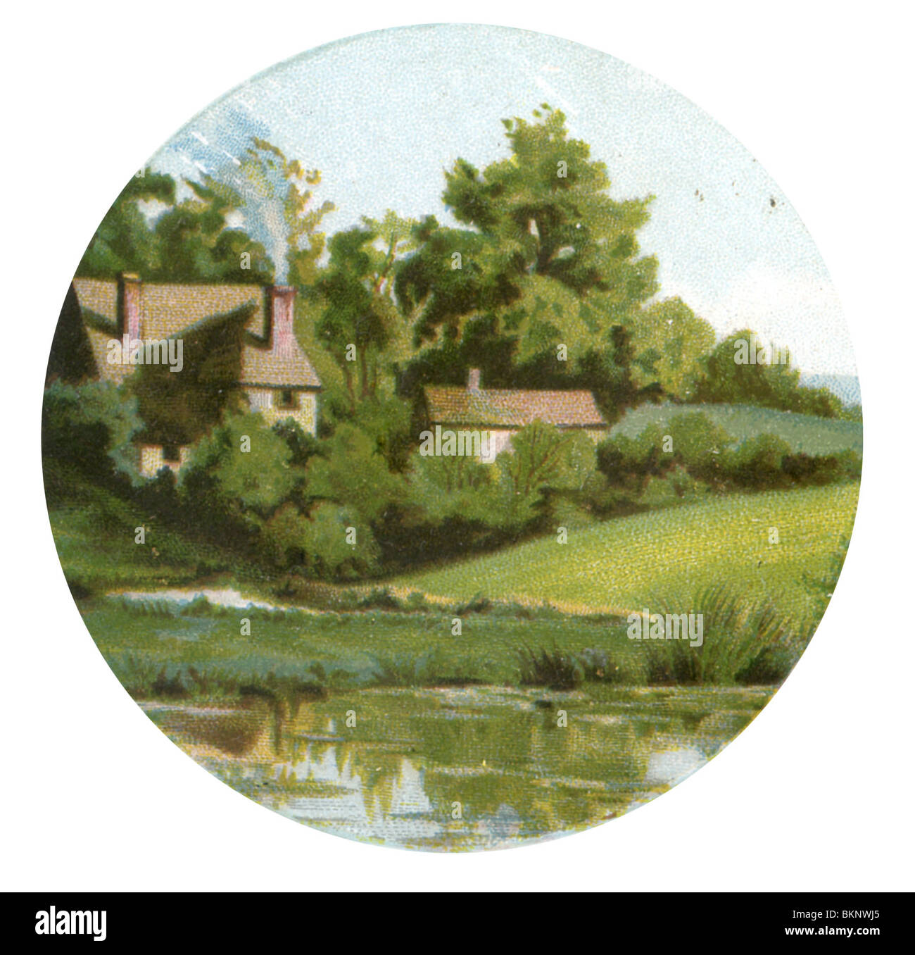 View of the House over the Pond Stock Photo - Alamy