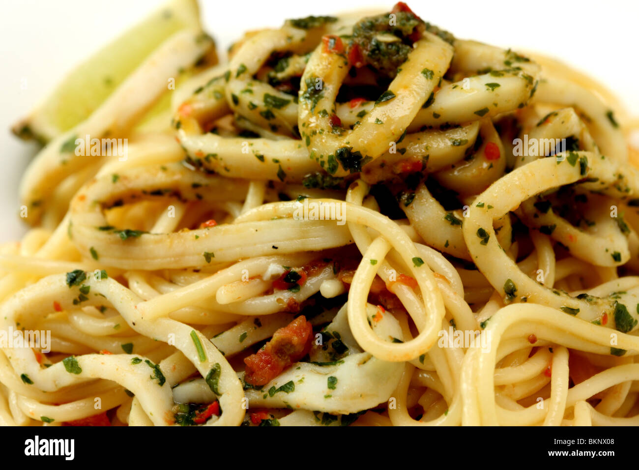 Calamari and Spaghetti Stock Photo - Alamy