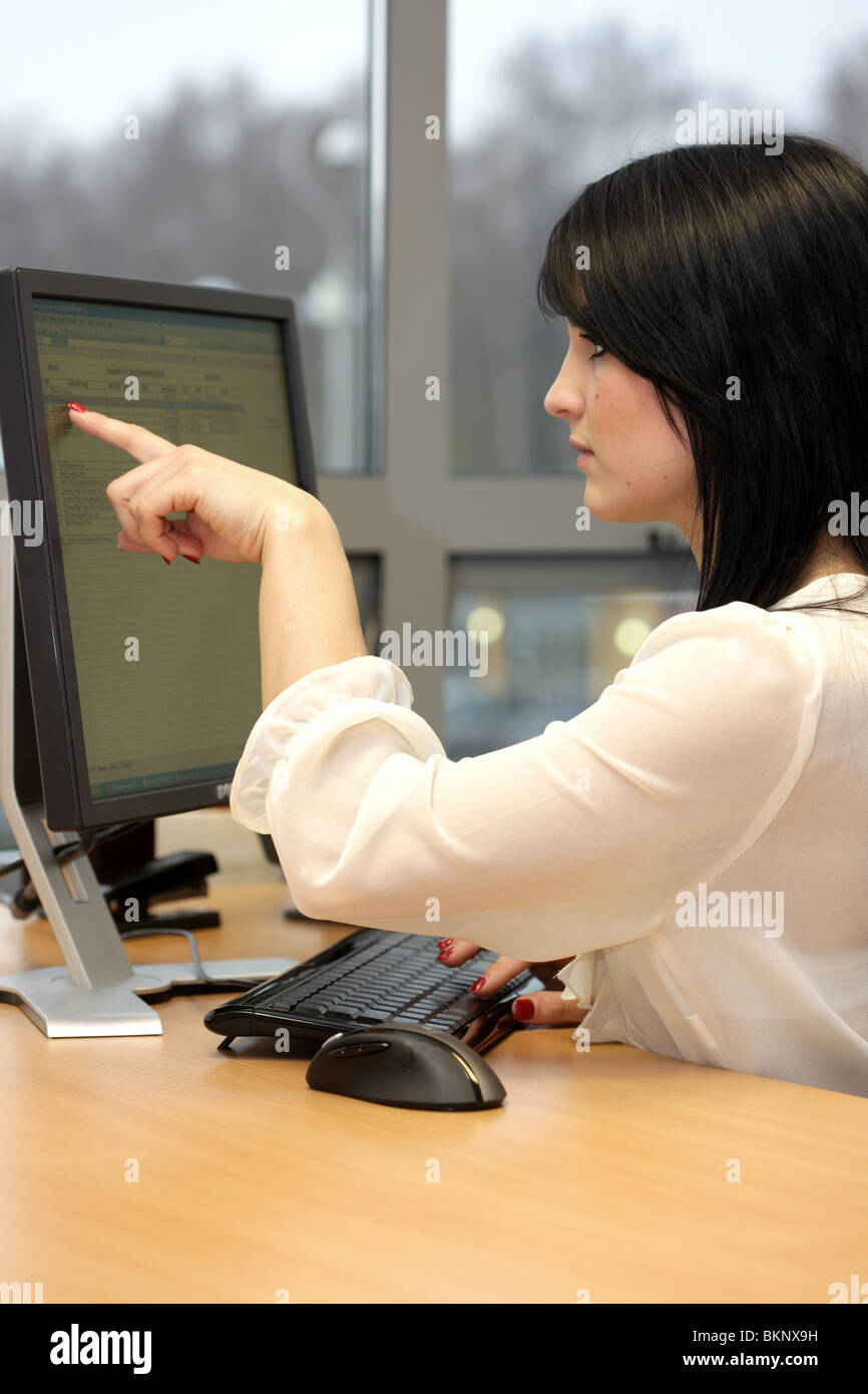 Young Business Woman Working on Computer. Model Released Stock Photo ...