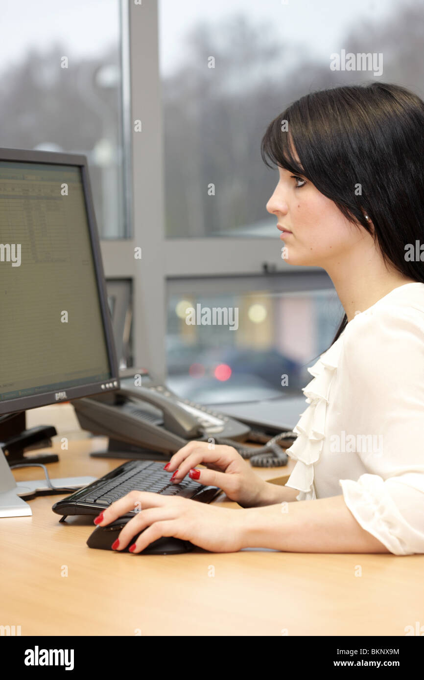 Young Business Woman Working on Computer. Model Released Stock Photo ...