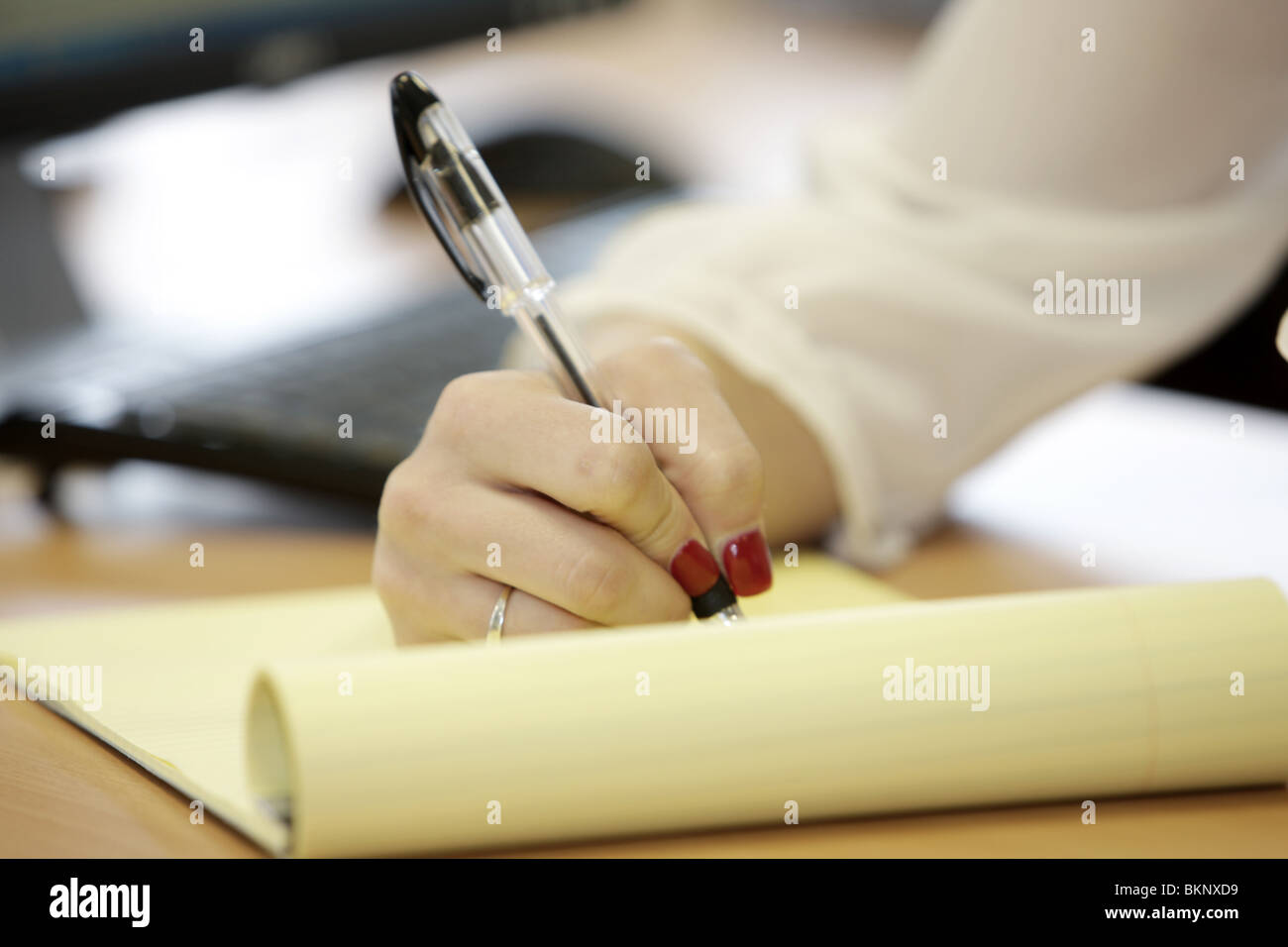 Woman Writing. Model Released Stock Photo - Alamy