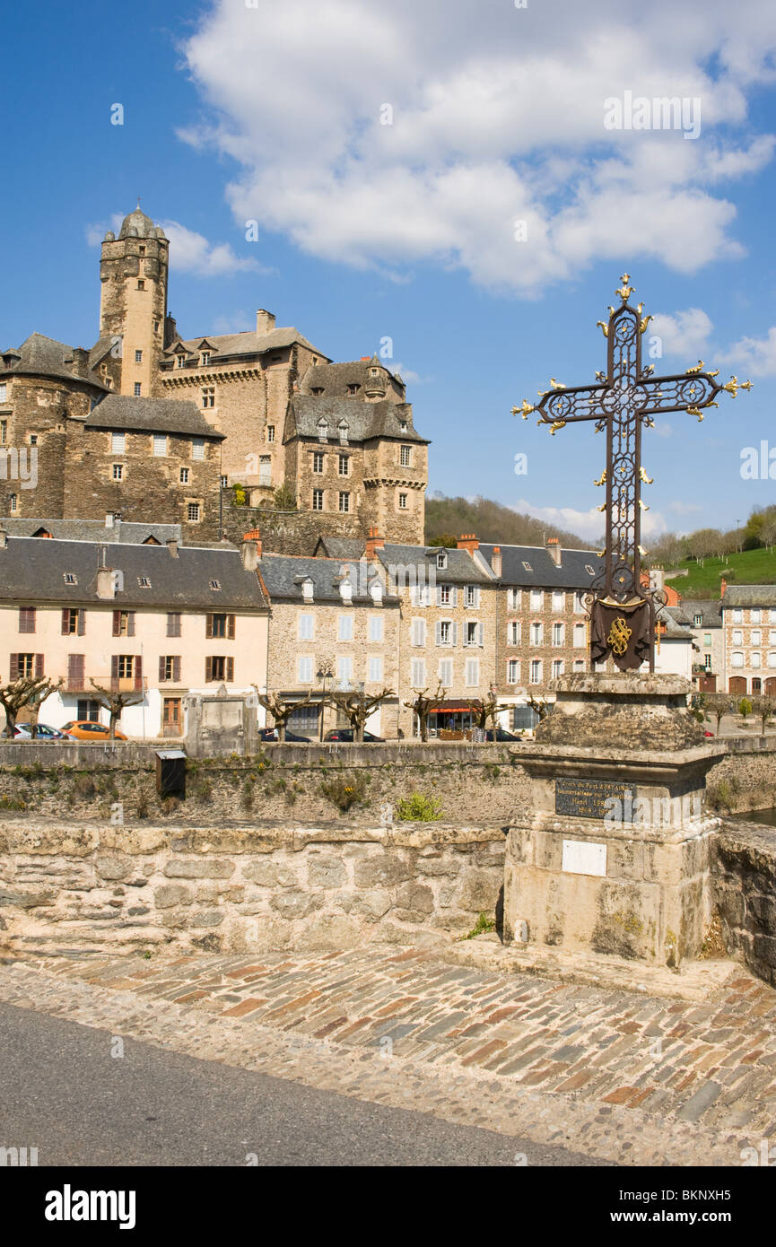 Famous Wrought Iron Cross on Gothic Stone Bridge over River Lot at ...