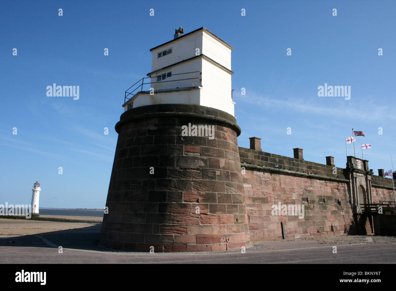 Fort Perch Rock And Lighthouse At New Brighton, The Wirral, Wallasey ...
