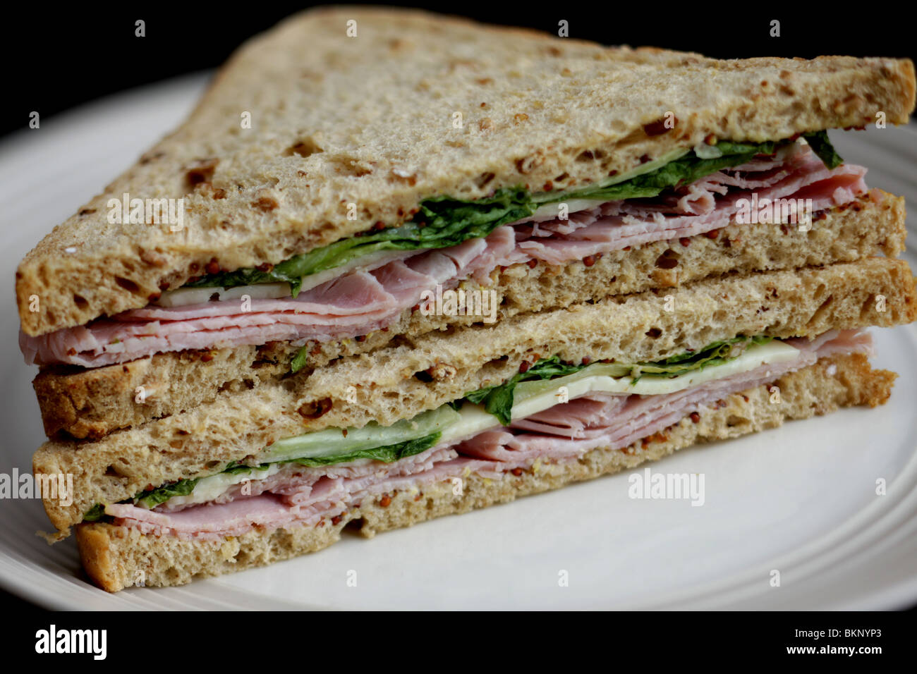 Ham and Cheese Sandwich on Malted Bread Stock Photo - Alamy
