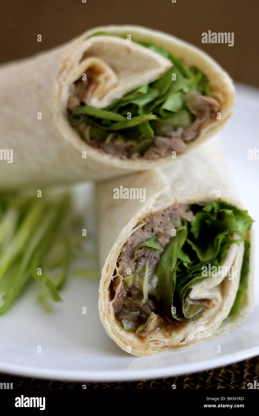 Duck and Hoisin Sauce Wrap Stock Photo - Alamy