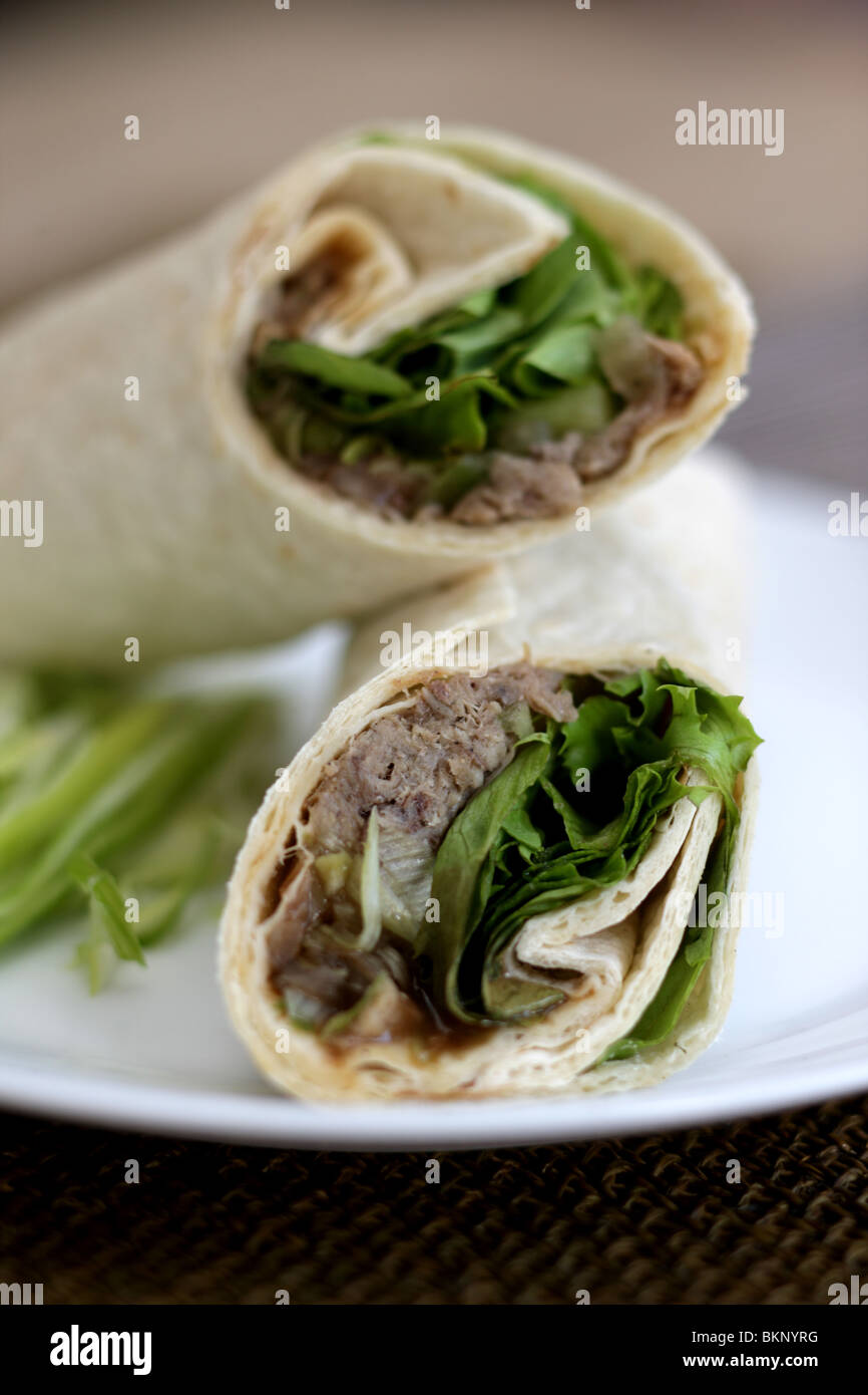 Duck and Hoisin Sauce Wrap Stock Photo - Alamy