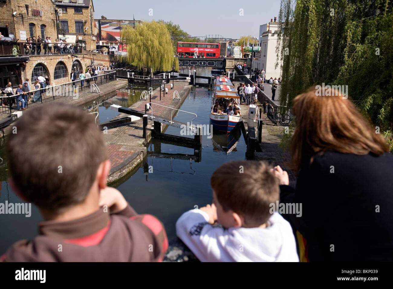 a boat at camden lock in london Stock Photo - Alamy