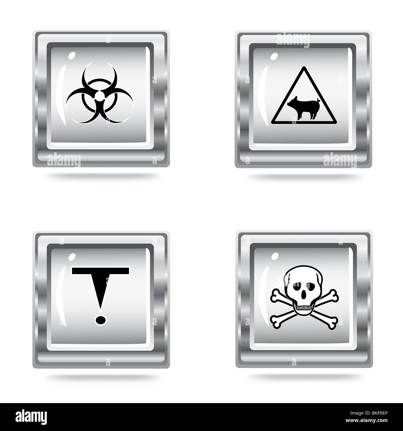 illustration of the icons set of the Hazard symbols Stock Photo - Alamy