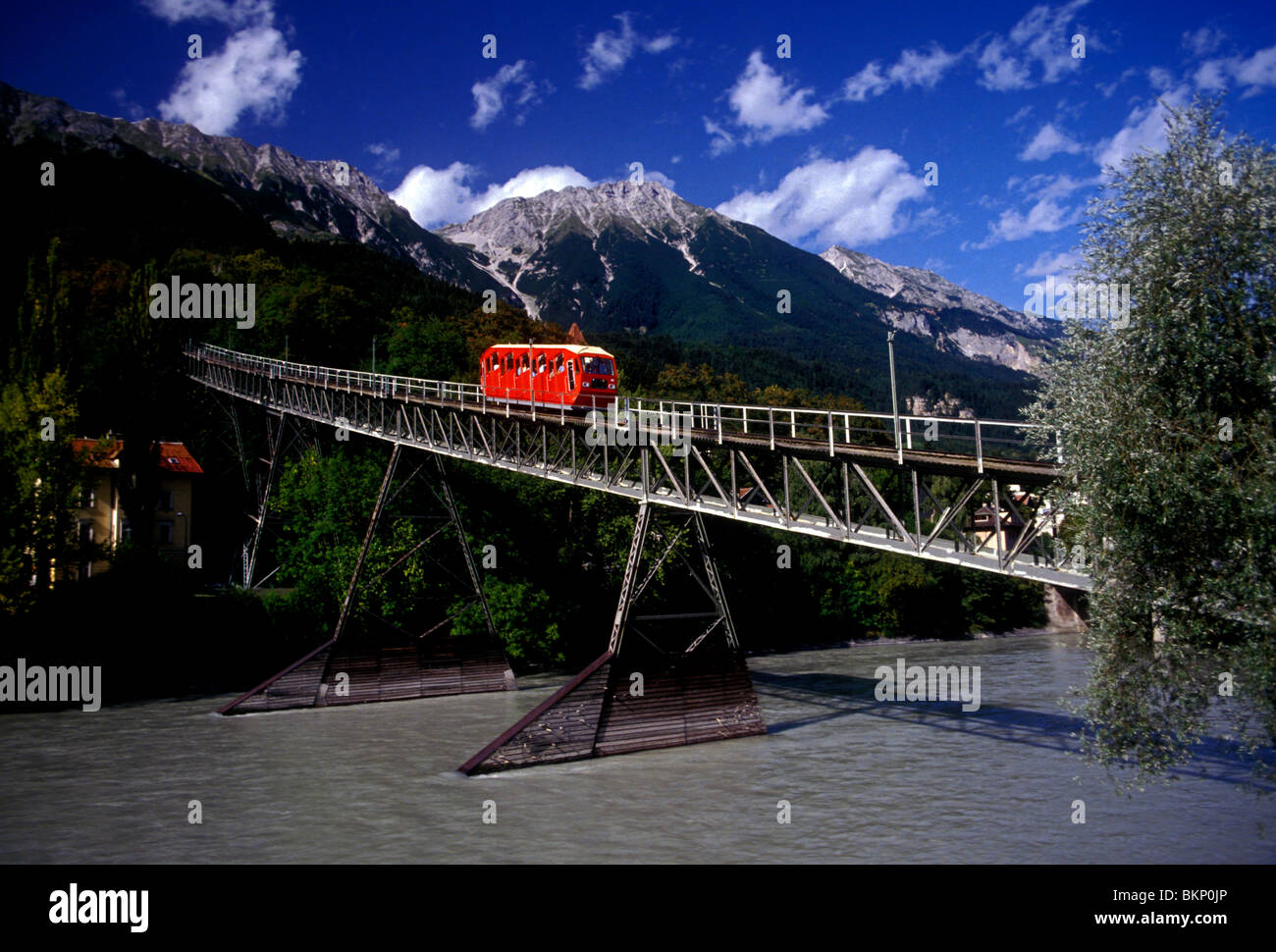 Hungerburg Funicular and Inn River city of Innsbruck Tyrol State ...