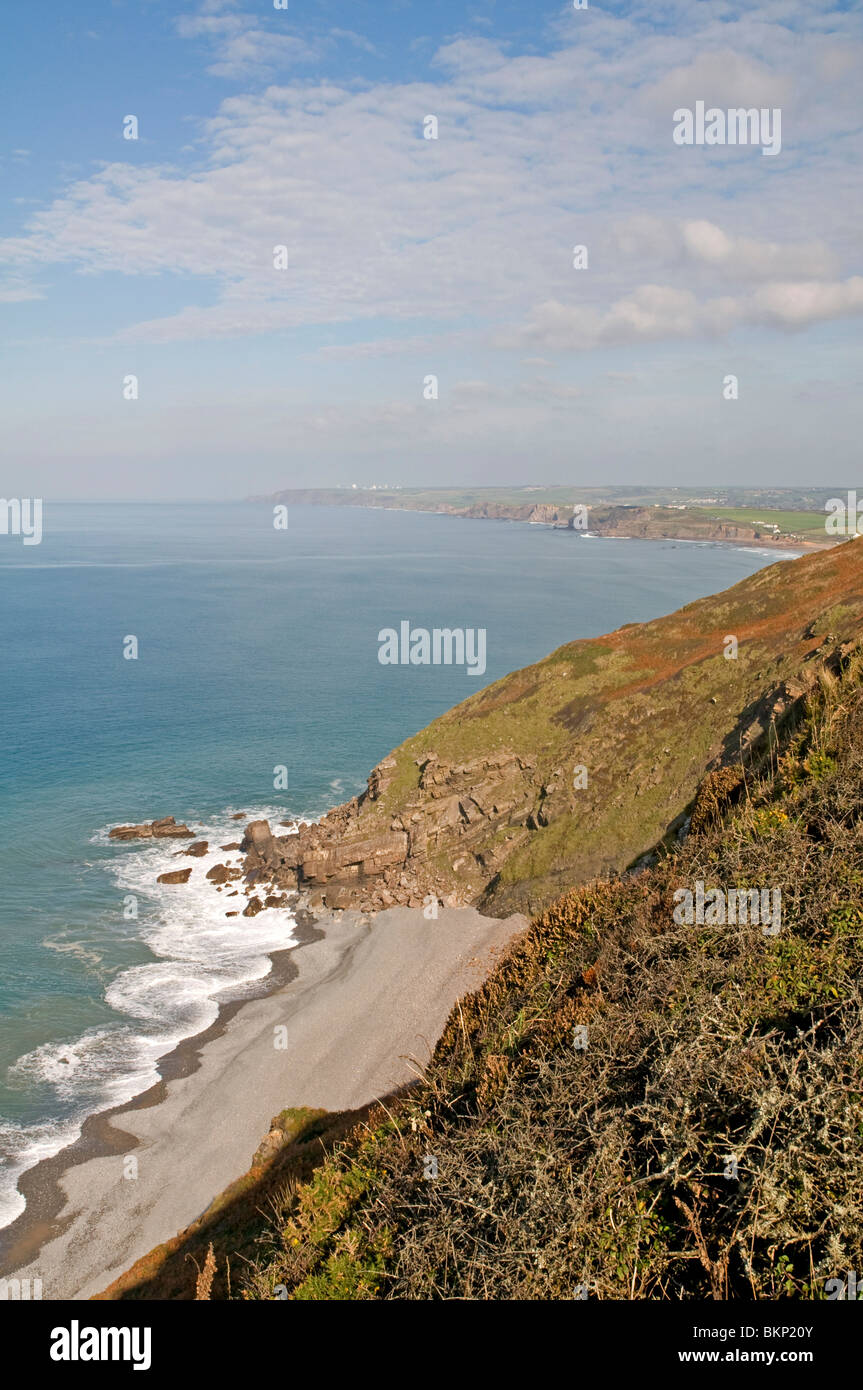 Looking north from Foxhole Point on the north Cornwall coast, with ...